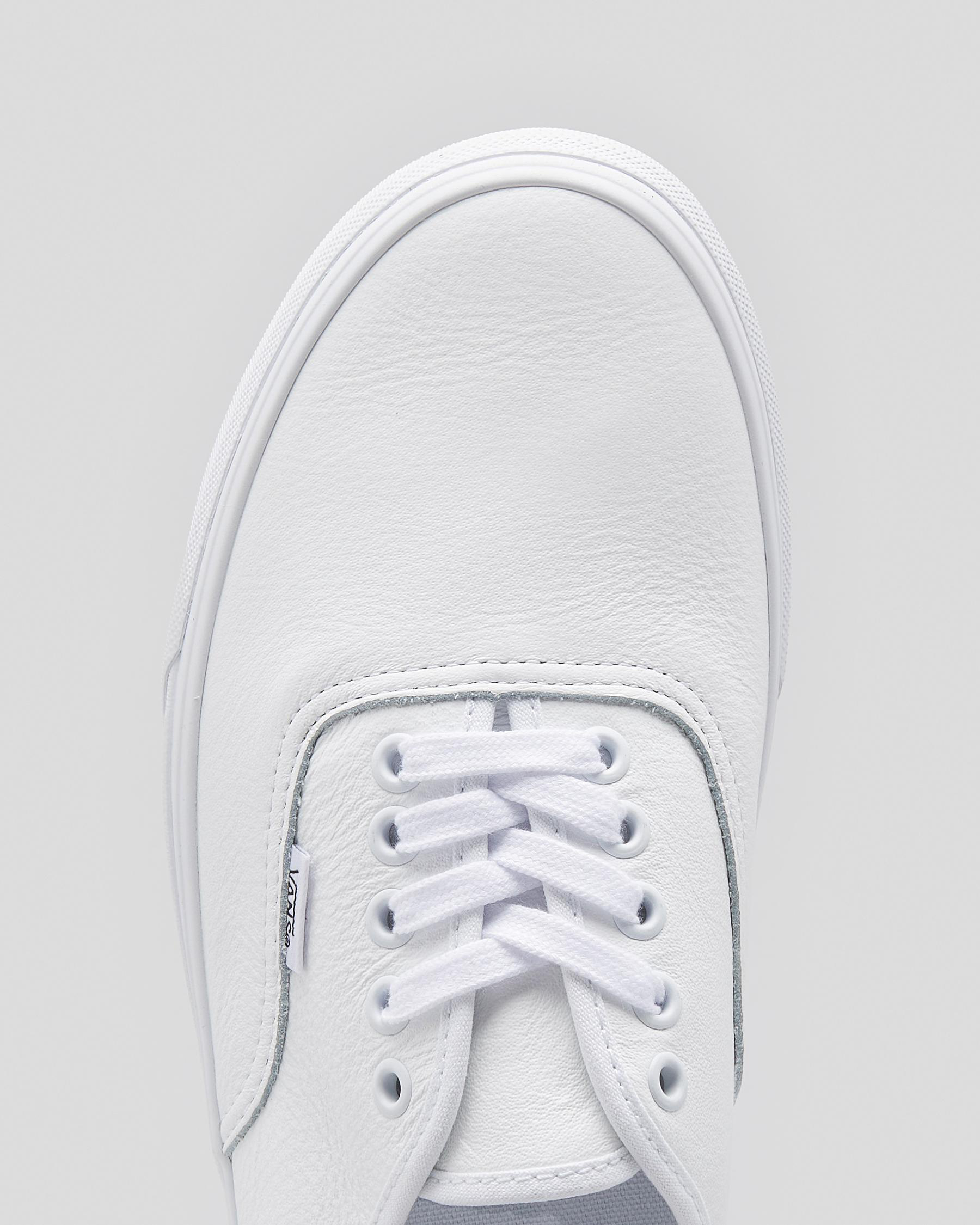 Shop Vans Authentic Leather Shoes In True White - Fast Shipping & Easy ...