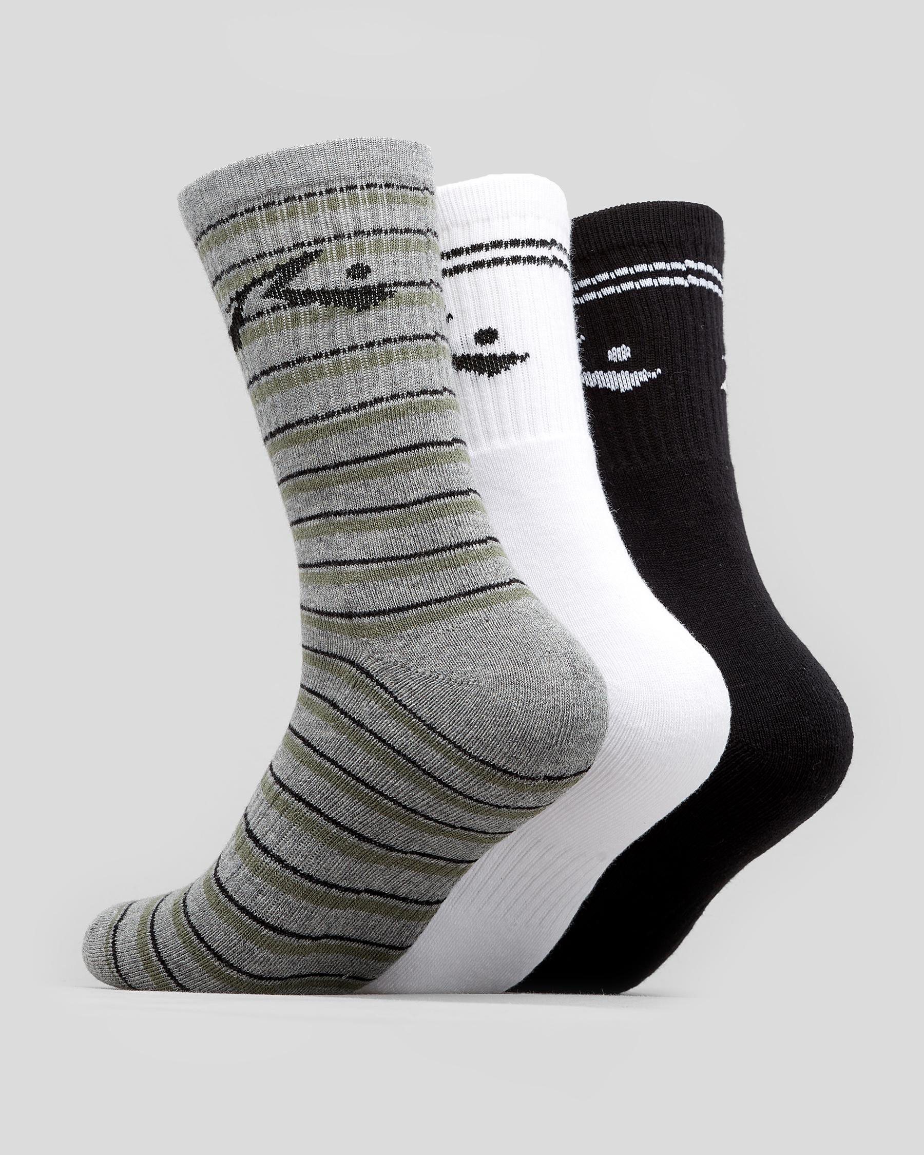 Shop Rusty Never Ever Mid Calf Socks 3 Pack In Multi 2 - Fast Shipping ...