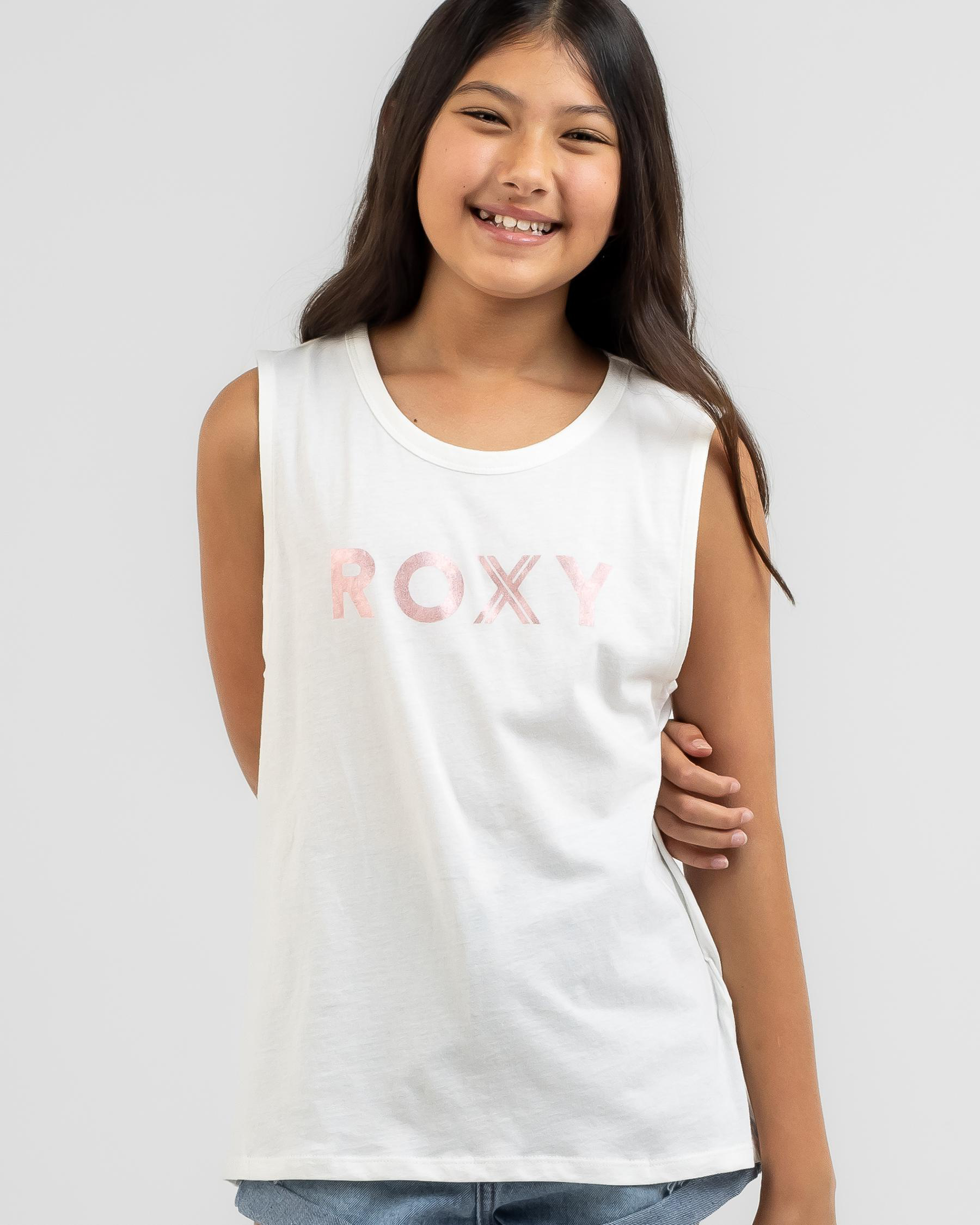 Shop Roxy Girls' Someone Else Tank Top In Snow White - Fast Shipping ...