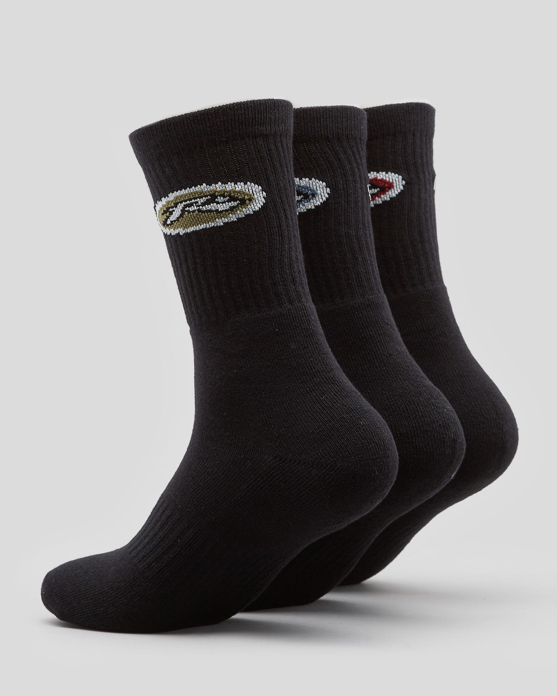 Shop Rusty Good Riddance Mid Calf Socks 3 Pack In Black - Fast Shipping ...