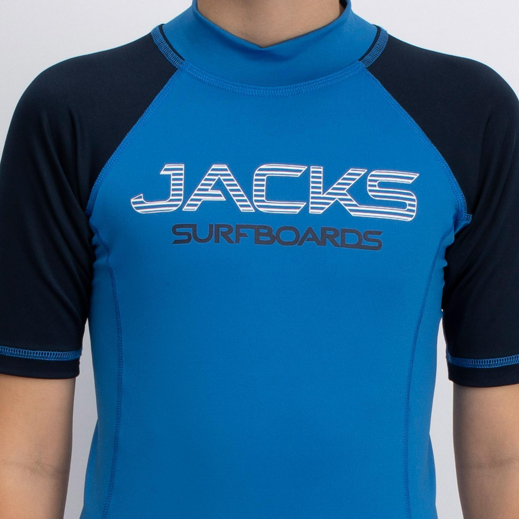 Shop Jacks Boys' Fleck Short Sleeve Rash Vest In Blue/navy - Fast ...