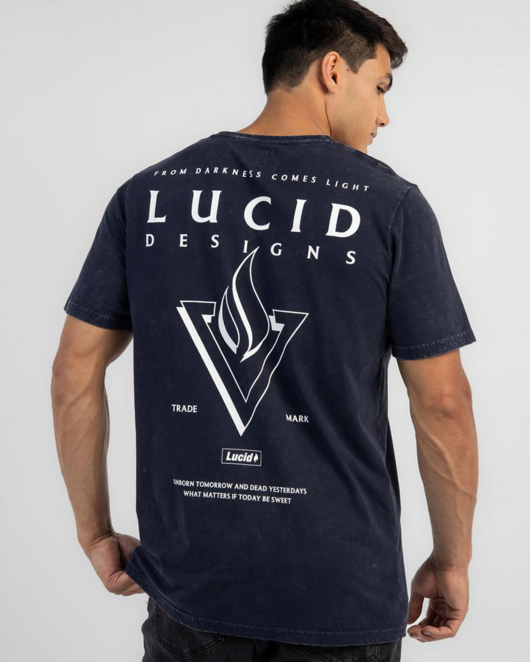 Shop Lucid Pinnacle T-Shirt In Navy Acid - Fast Shipping & Easy Returns ...