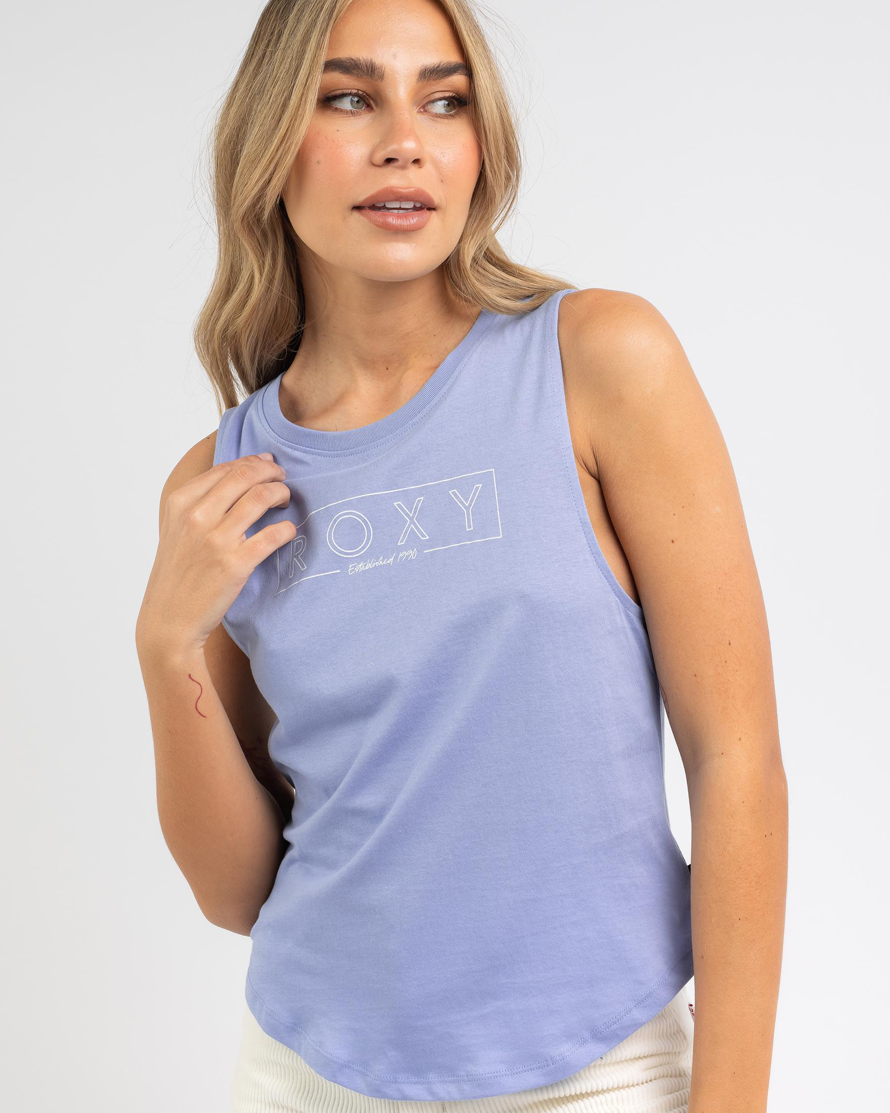 Shop Roxy All Time Tank Top In Lavender Lust - Fast Shipping & Easy ...