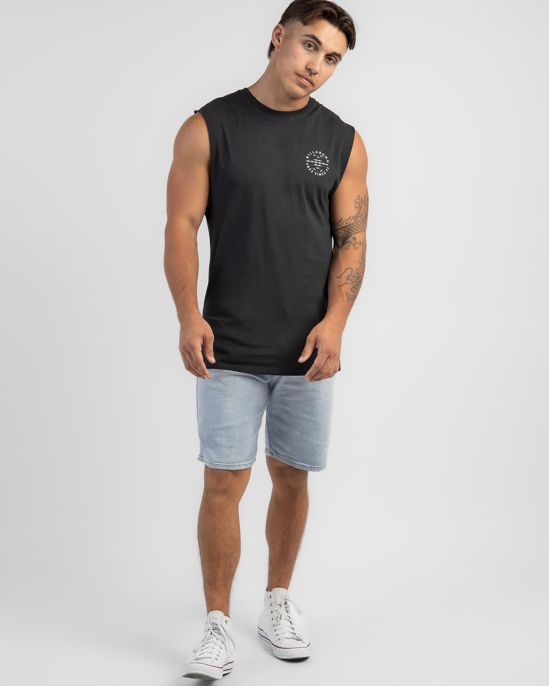 Shop Billabong Big Wave Daz Muscle Tank In Black - Fast Shipping & Easy ...