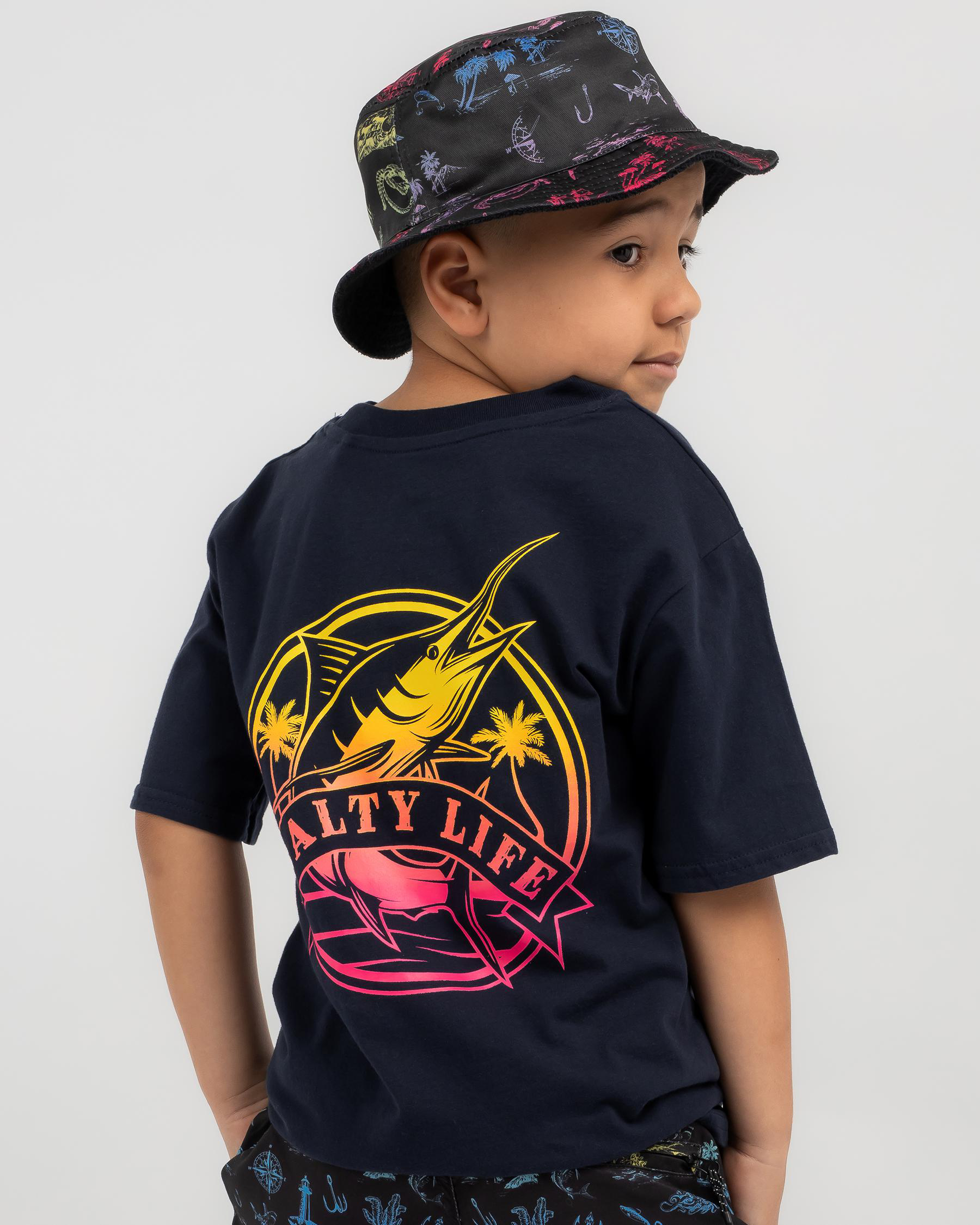 Shop Salty Life Toddlers' Angler T-Shirt In Navy - Fast Shipping & Easy ...