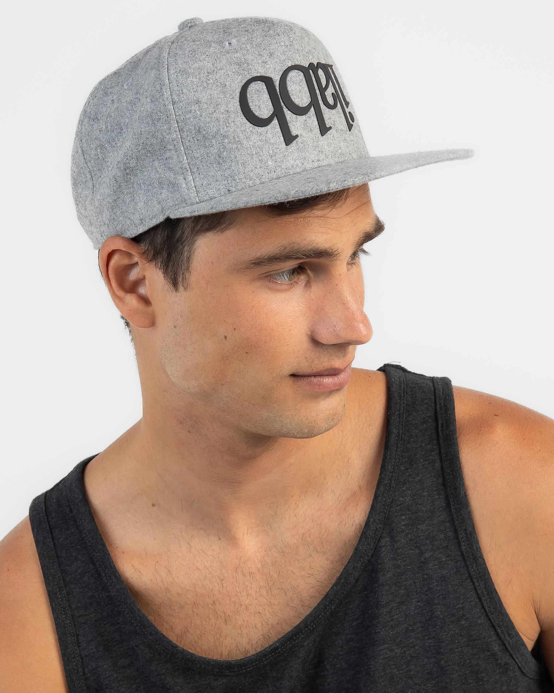 Shop ILABB Capsize Snapback Cap In Grey Marle - Fast Shipping & Easy ...