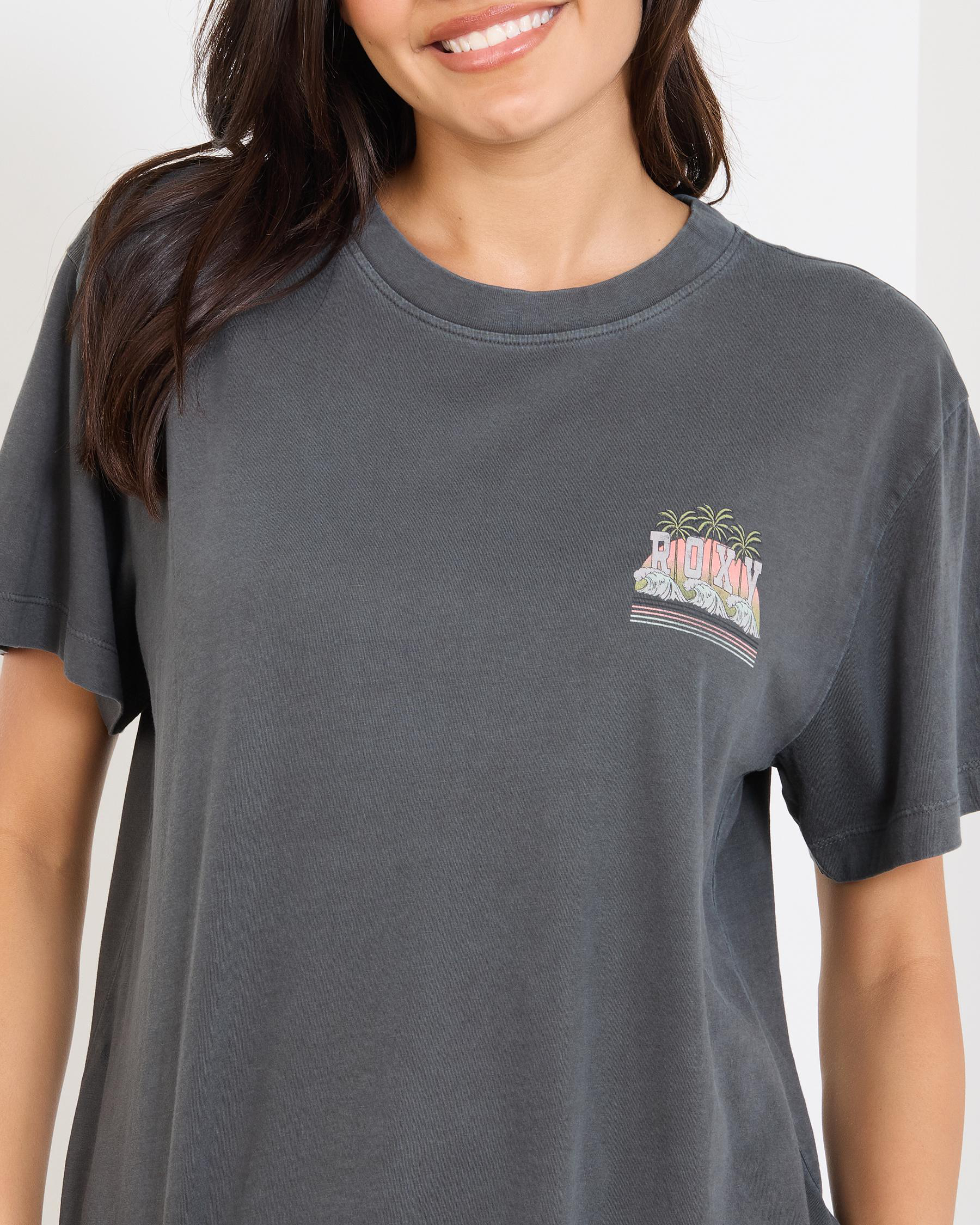 Shop Roxy Mazzy T-Shirt In Phantom - Fast Shipping & Easy Returns ...