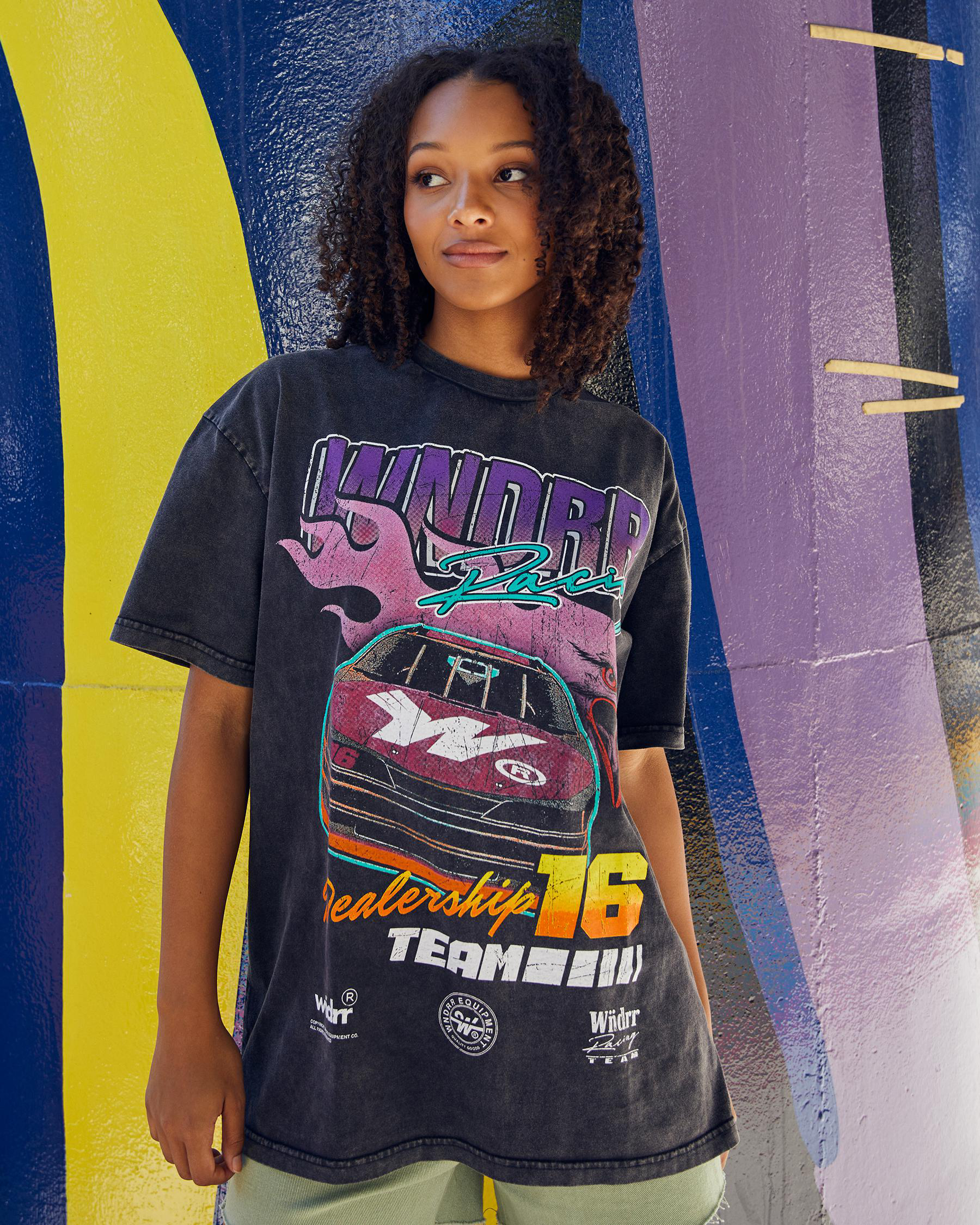 Shop Wndrr Tarmac Vintage Fit T-Shirt In Washed Black - Fast Shipping ...