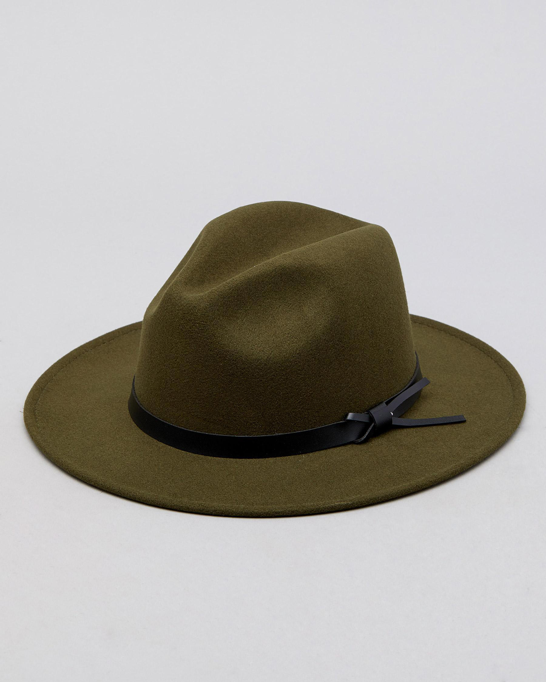 Shop Mooloola Lena Felt Hat In Khaki - Fast Shipping & Easy Returns ...