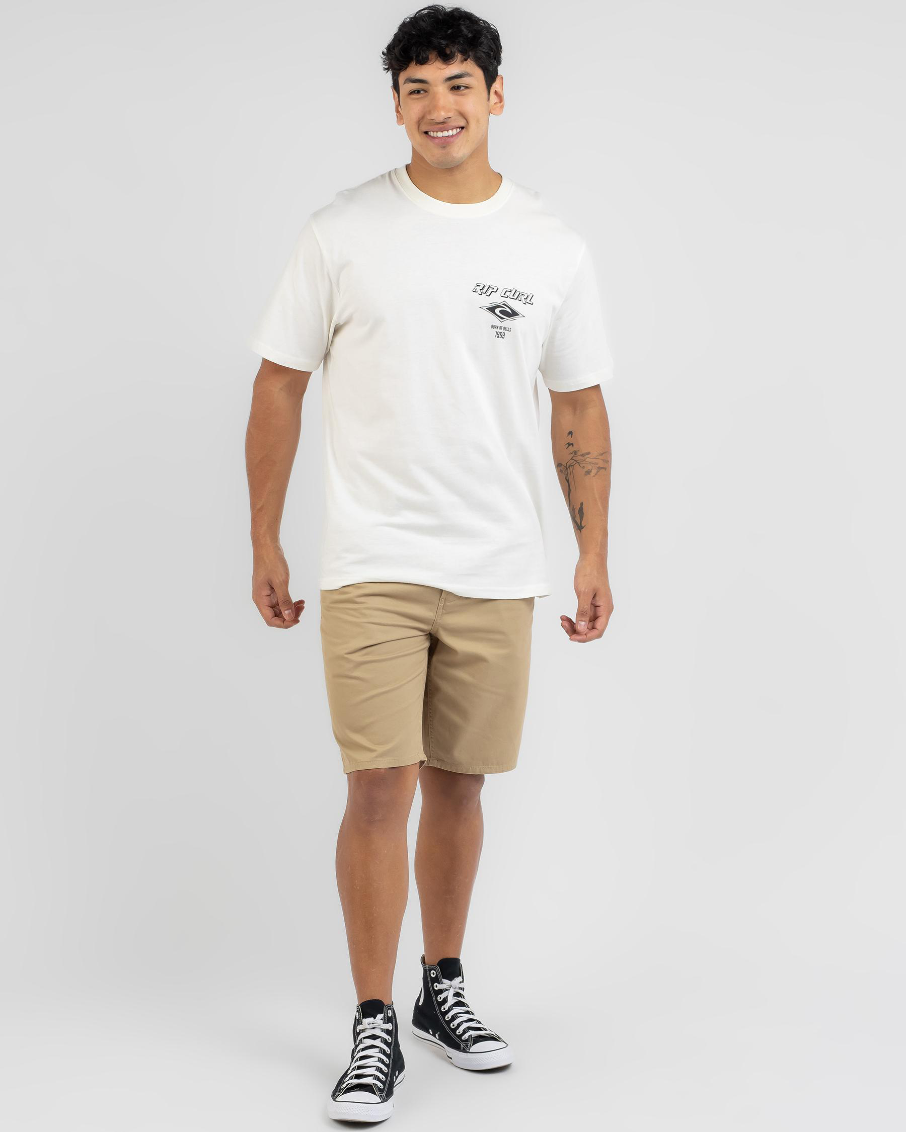 Shop Rip Curl Fade Out Icon T-Shirt In Bone - Fast Shipping & Easy ...