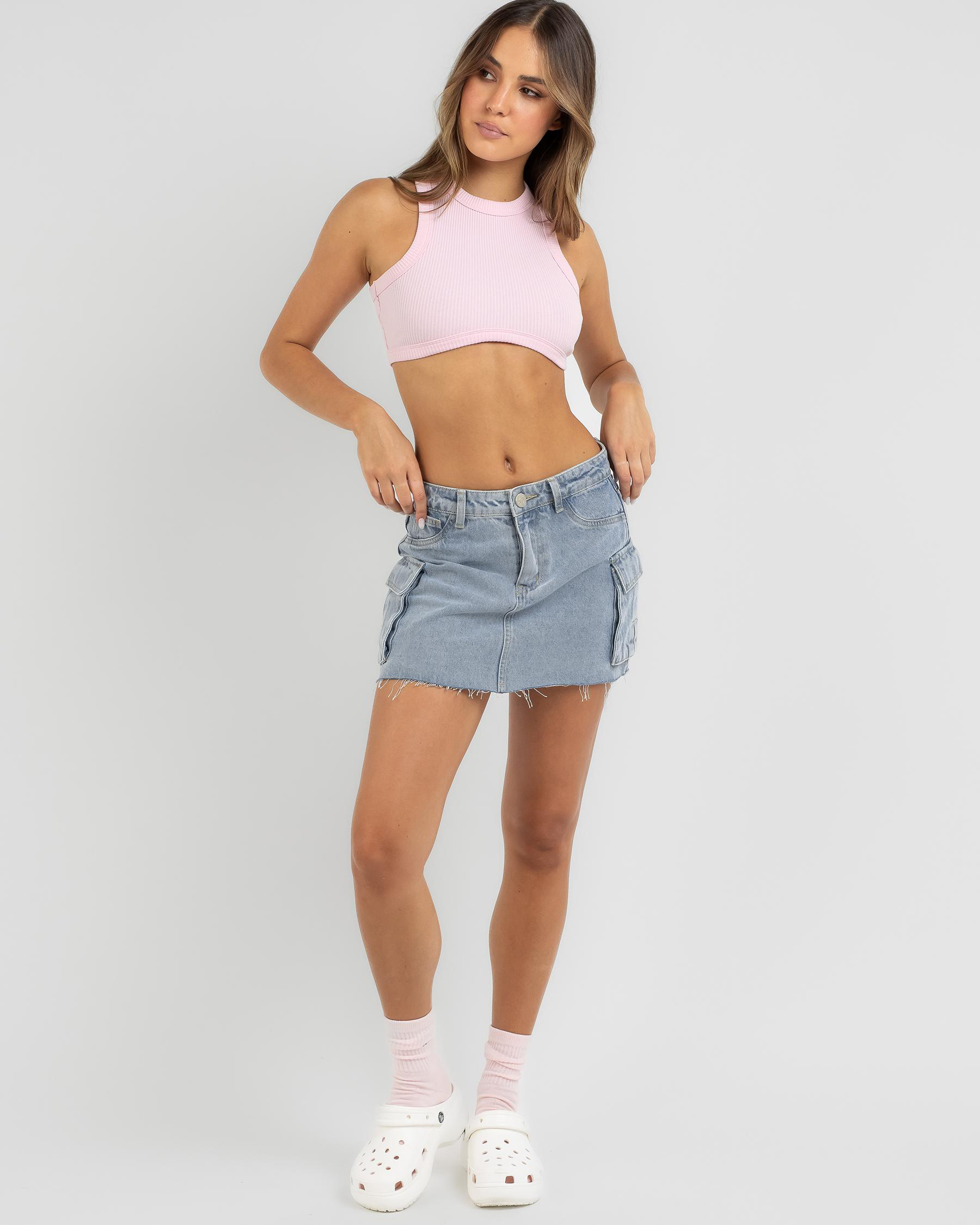 Shop Ava And Ever Kendra Ultra Crop Top In Light Pink - Fast Shipping ...