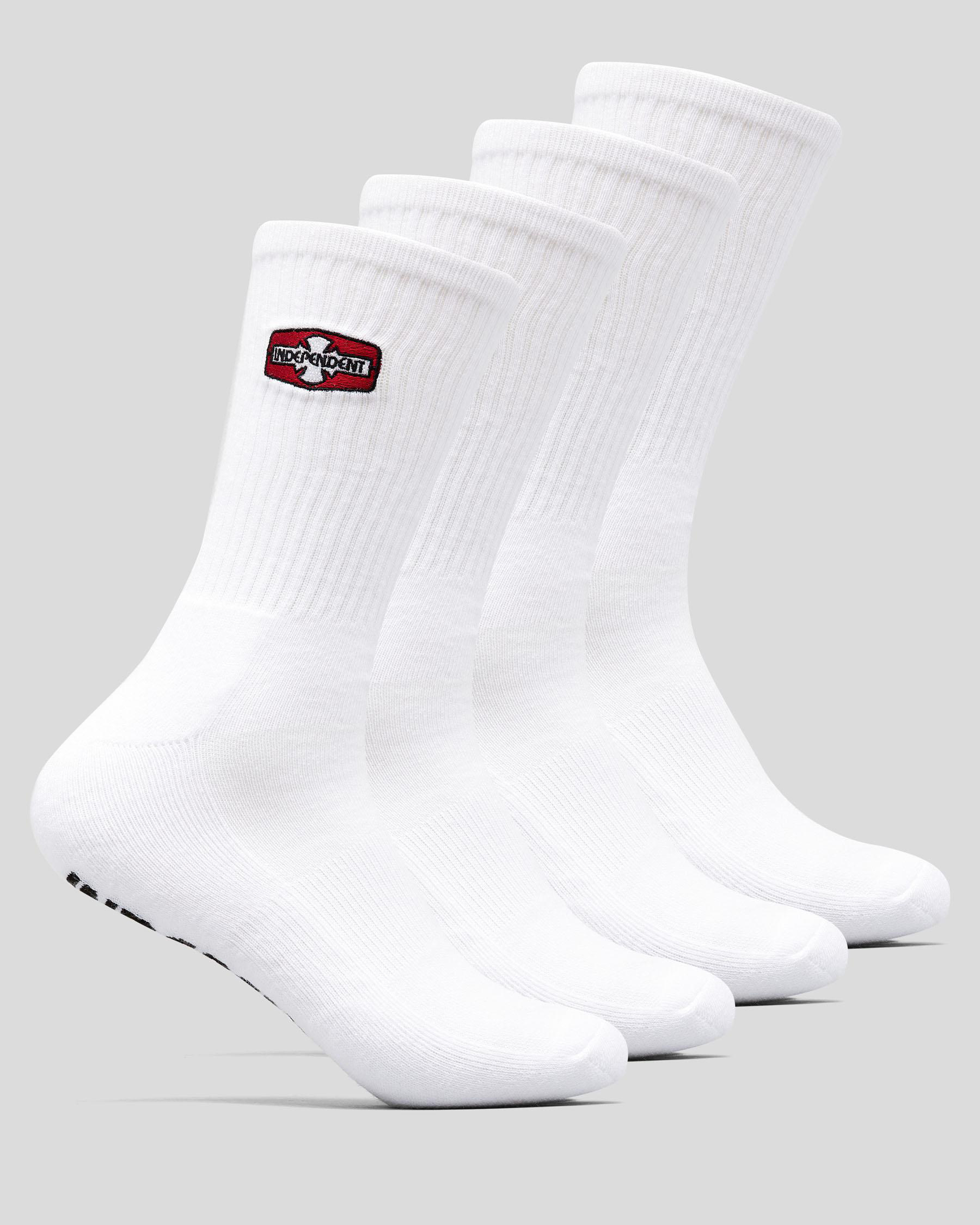 Shop Independent O.G.B.C Rigid Socks 4 Pack In White - Fast Shipping ...