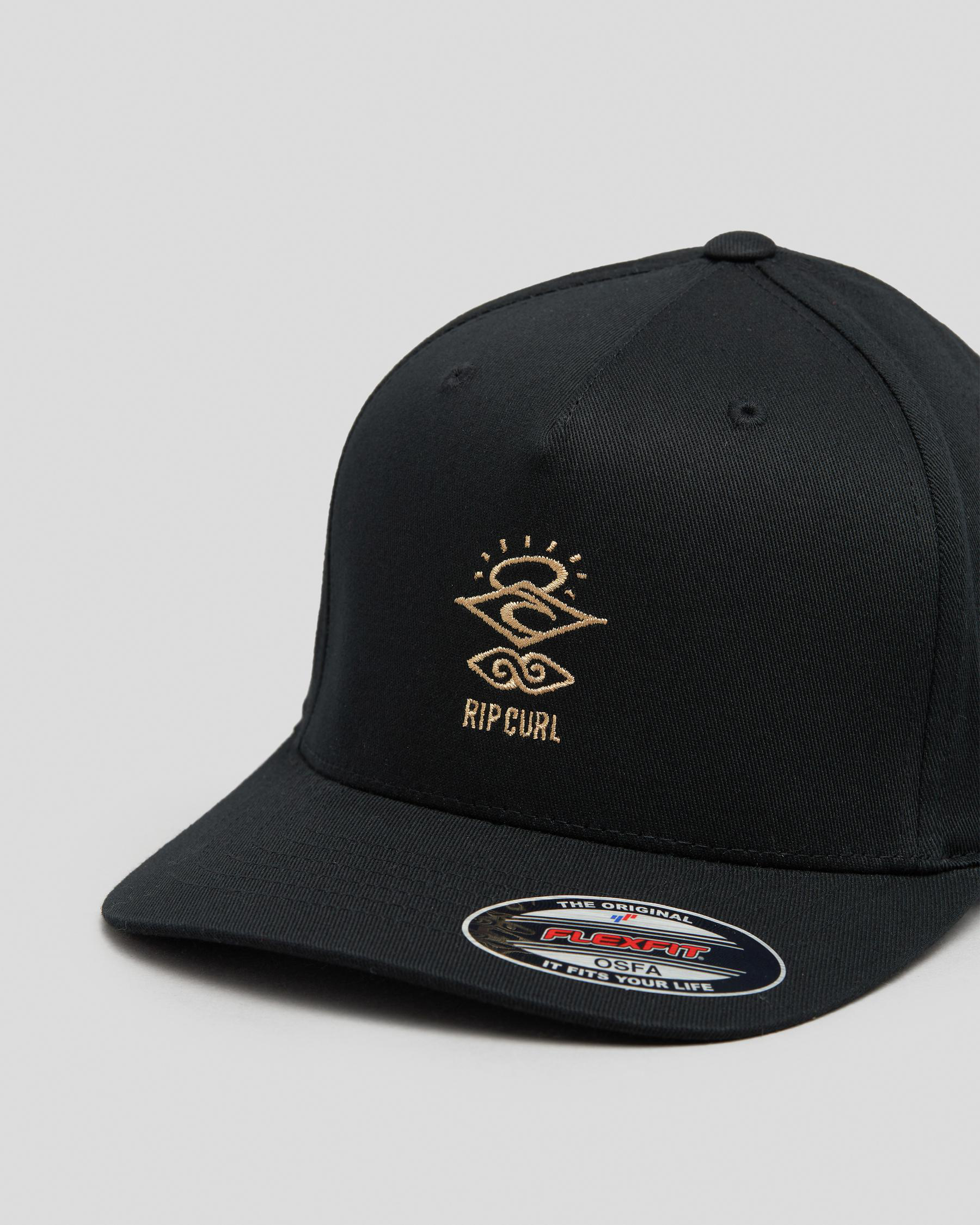 Shop Rip Curl Icons Eco Flexfit Cap In Black/tan - Fast Shipping & Easy ...