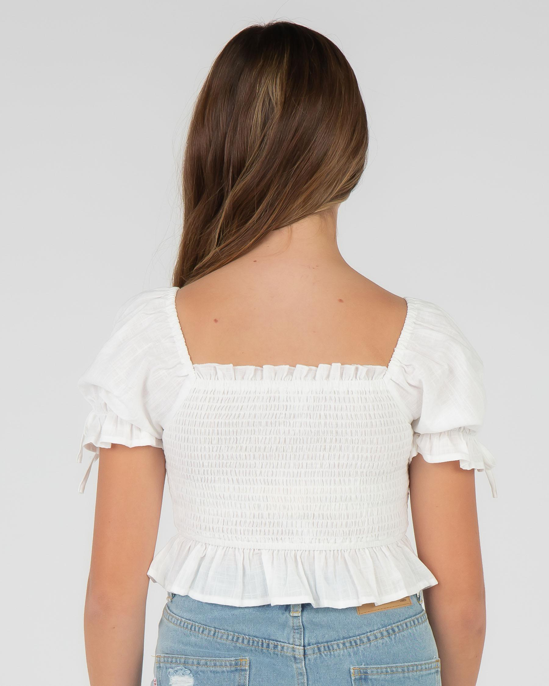 Shop Mooloola Girls' Your Light Top In White - Fast Shipping & Easy ...