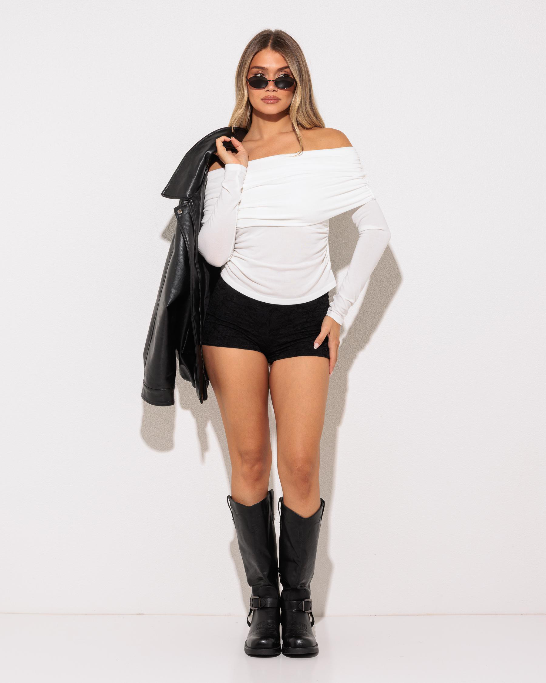 Shop Mooloola Meli French Lace Micro Shorts In Black - Fast Shipping ...