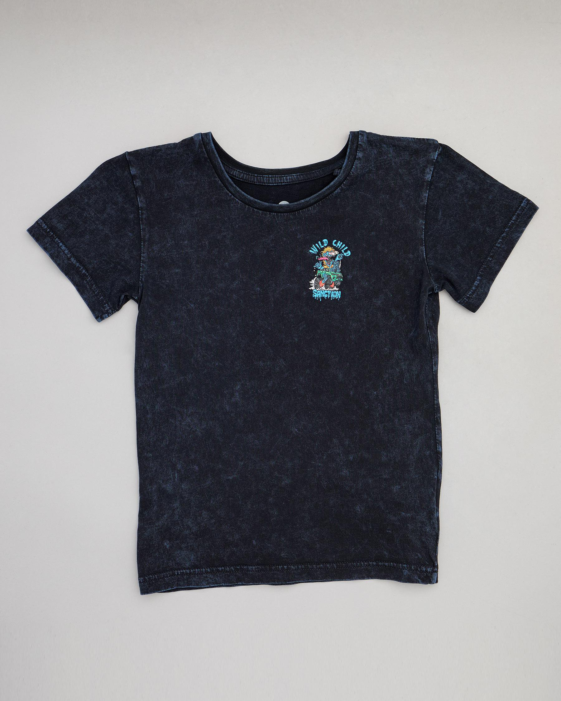 Shop Sanction Toddlers' Wild Child T-Shirt In Navy Acid - Fast Shipping ...