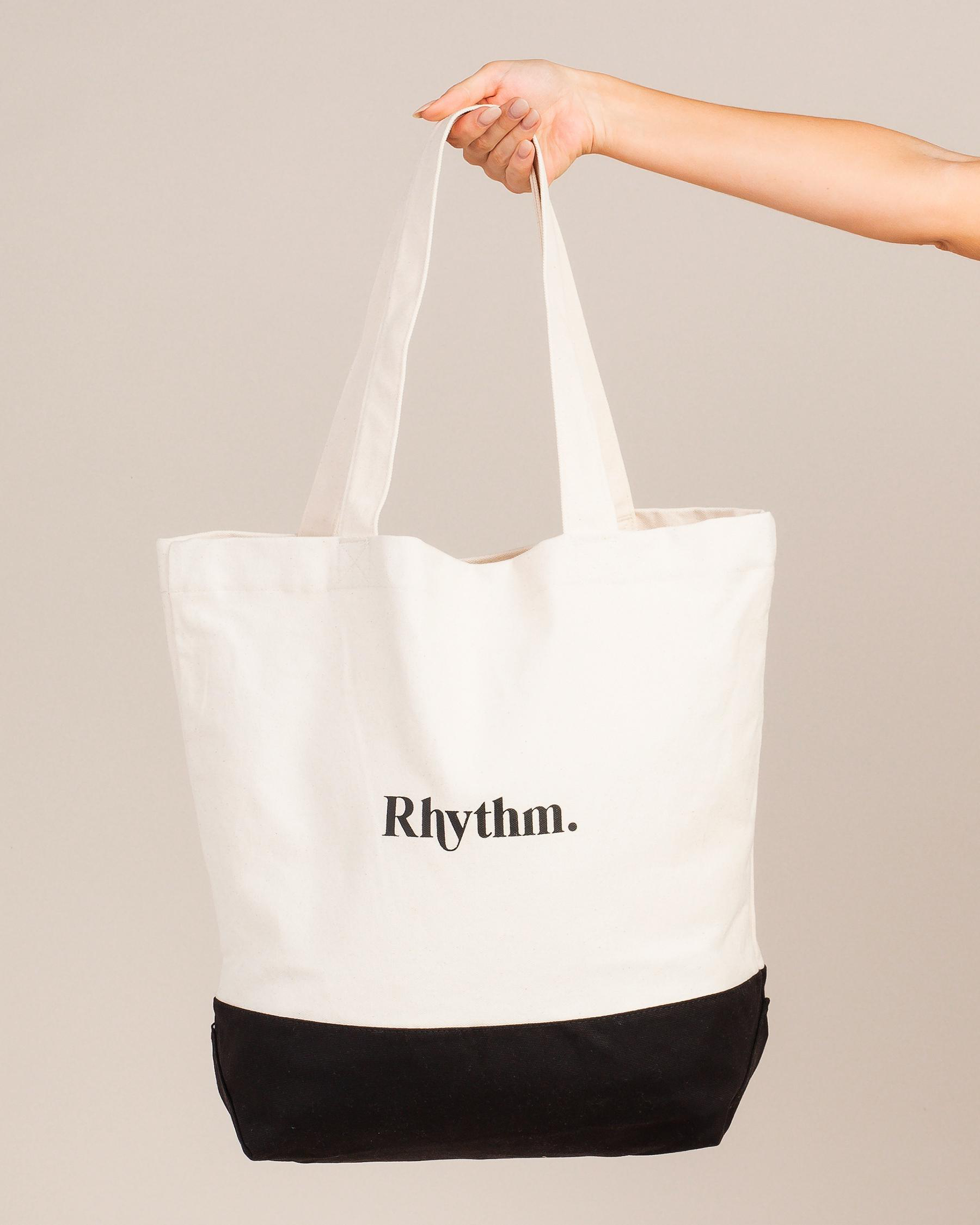 Shop Rhythm Logo Beach Bag In Black - Fast Shipping & Easy Returns ...