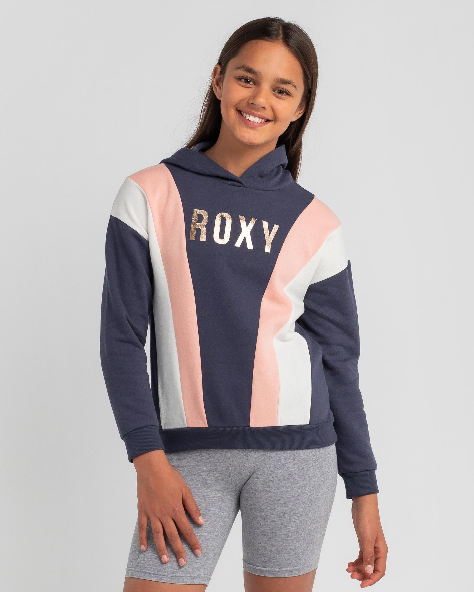 Shop Roxy Girls' One Call Away Hoodie In Mood Indigo - Fast Shipping ...