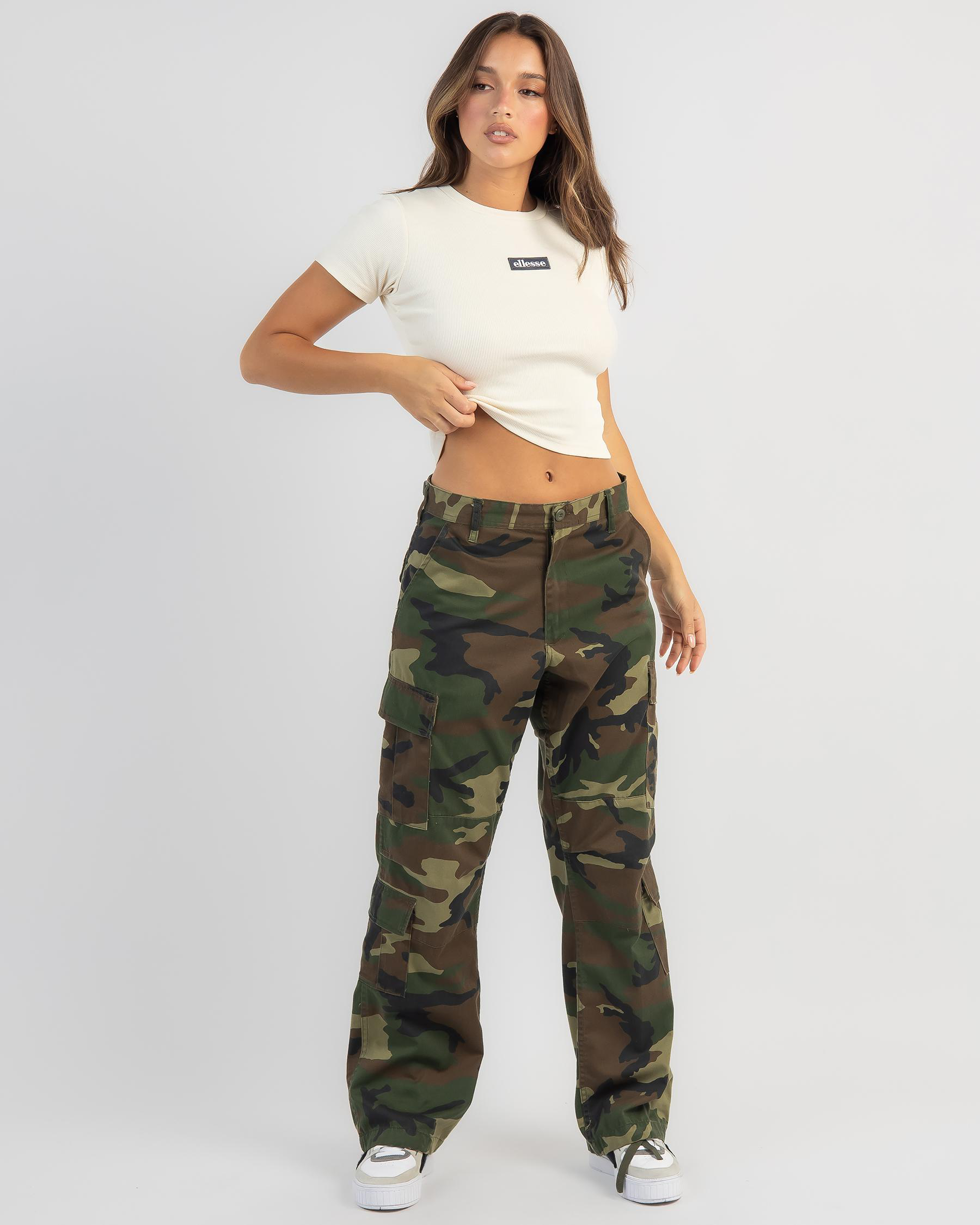 Shop Ellesse Landrea Crop T-Shirt In Off White - Fast Shipping & Easy ...