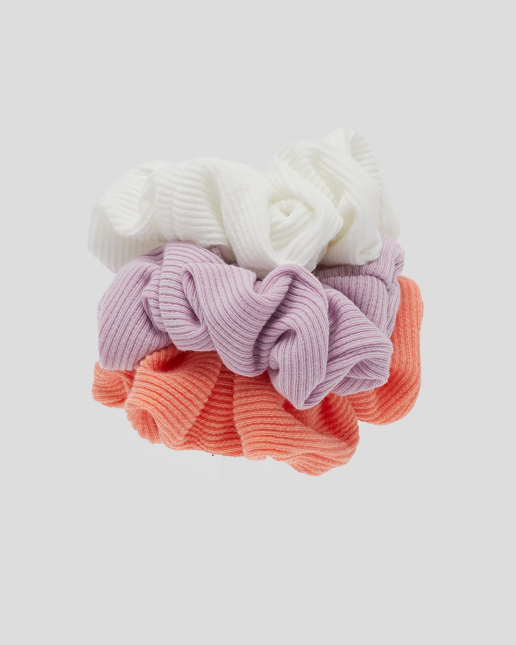 Shop Karyn In LA Whitney Scrunchie Pack In White/lilac/peach - Fast ...
