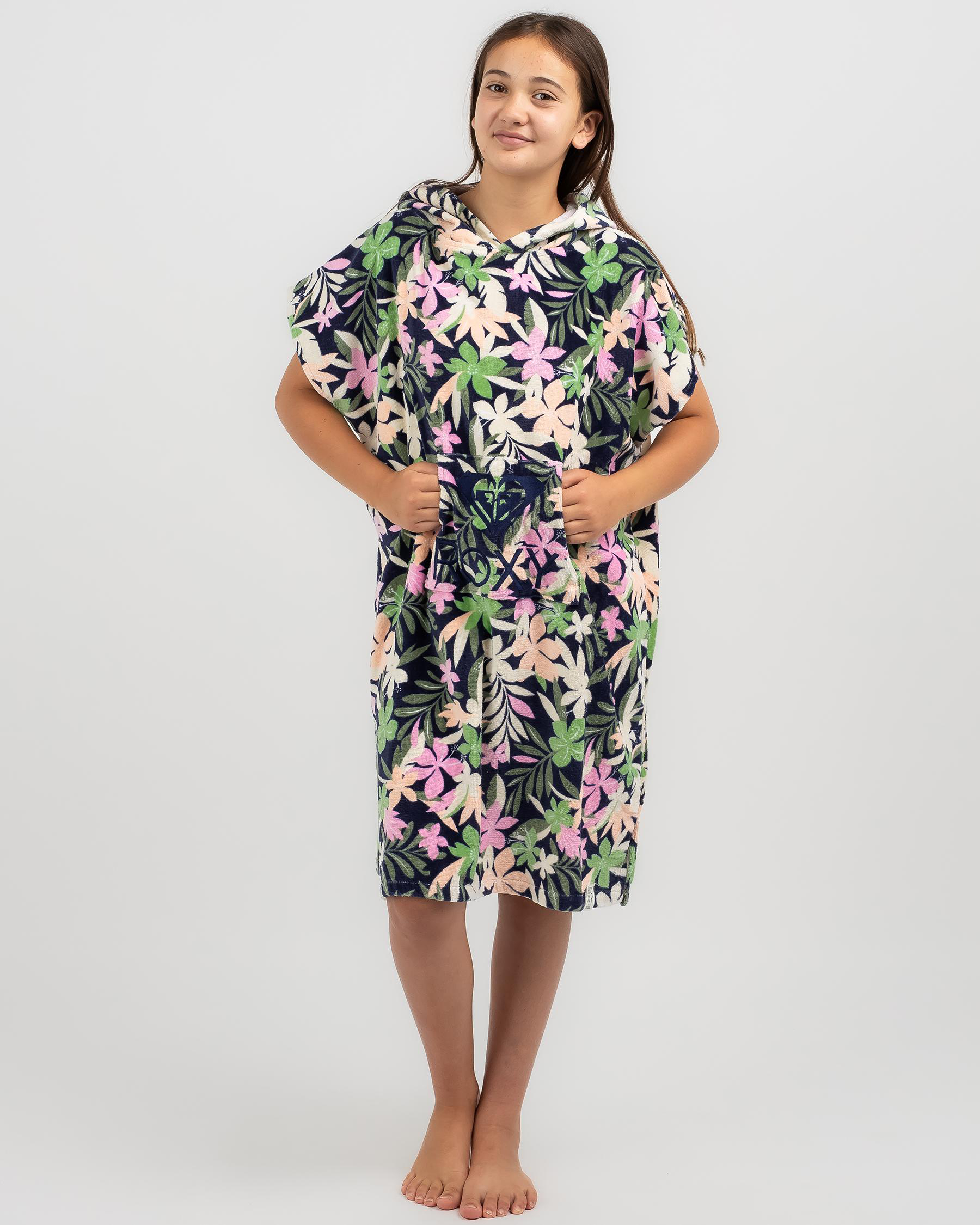 Shop Roxy Girls' RG Stay Magical Printed Hooded Towel In Naval Academy ...