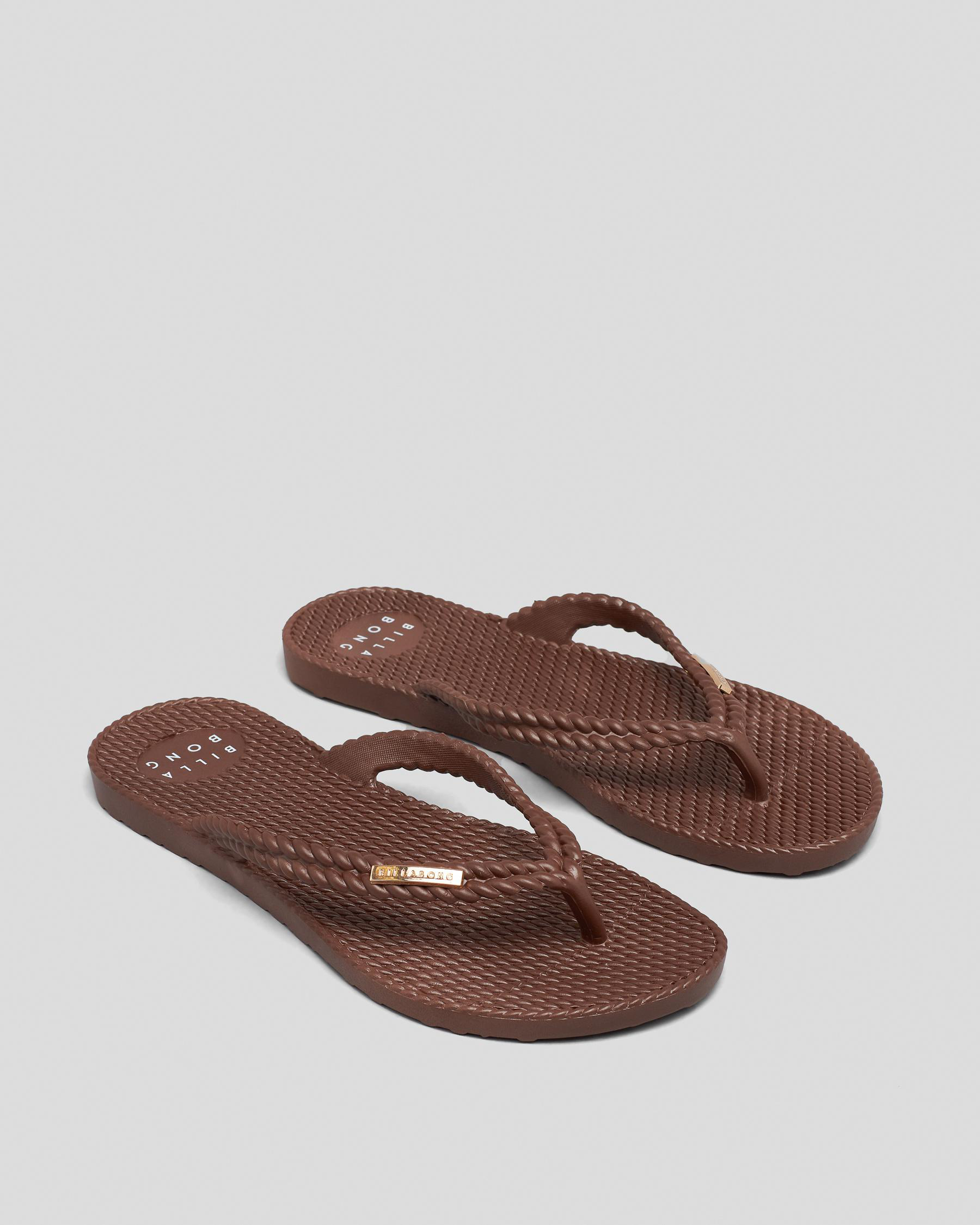 Shop Billabong Kick Back Thongs In Choc Cherry - Fast Shipping & Easy ...