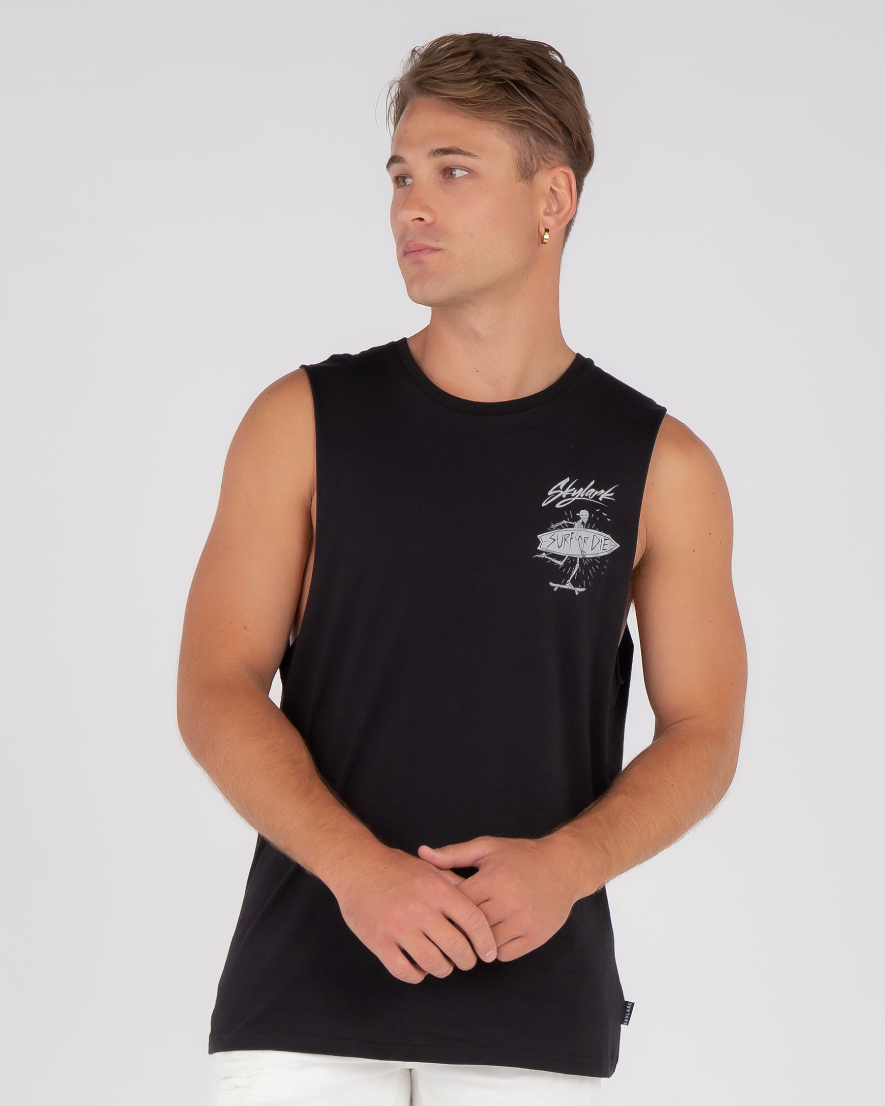 Shop Skylark Surfs Up Muscle Tank In Black - Fast Shipping & Easy ...