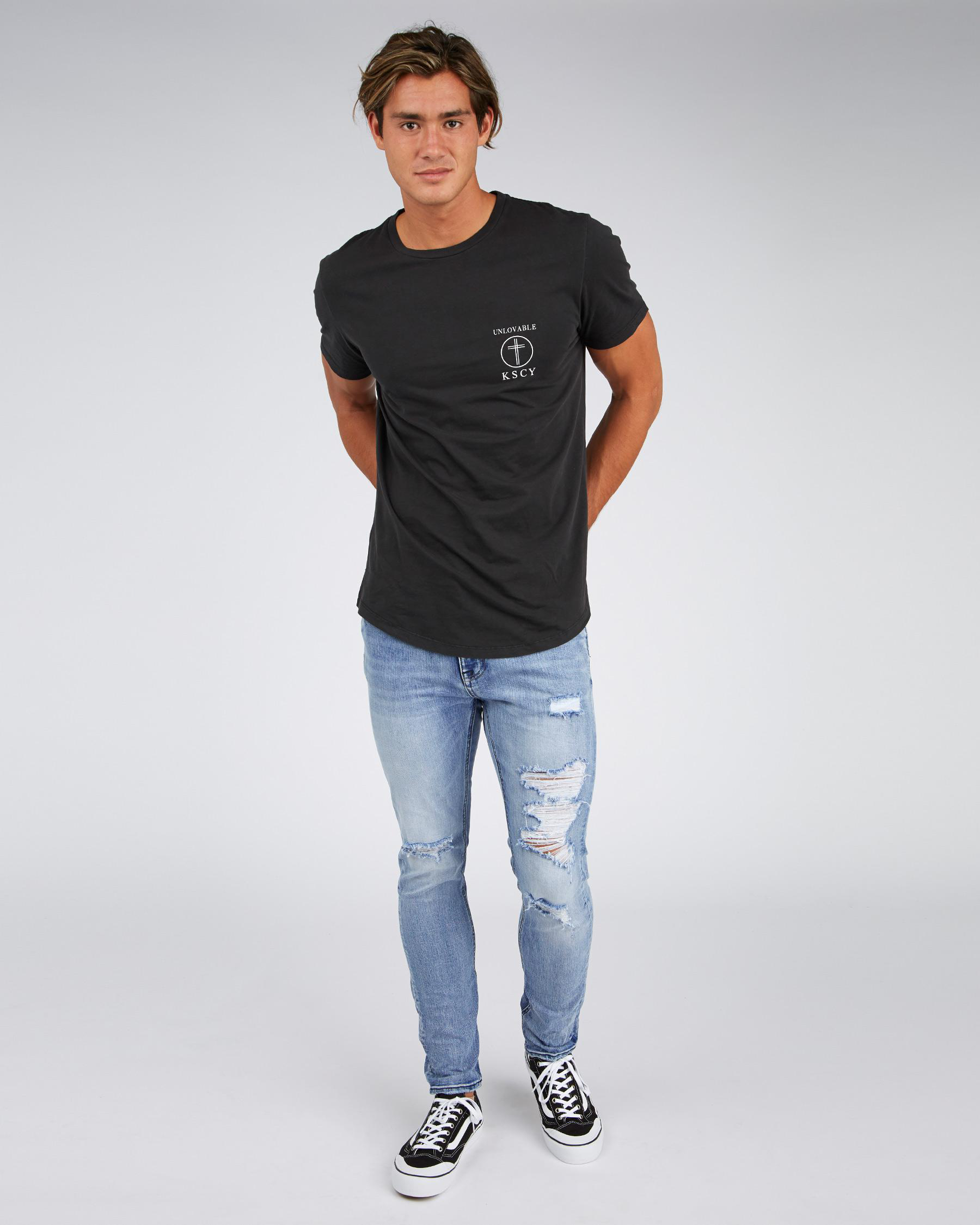 Shop Kiss Chacey Pocket Skinny Jeans In Worn N Torn - Fast Shipping ...