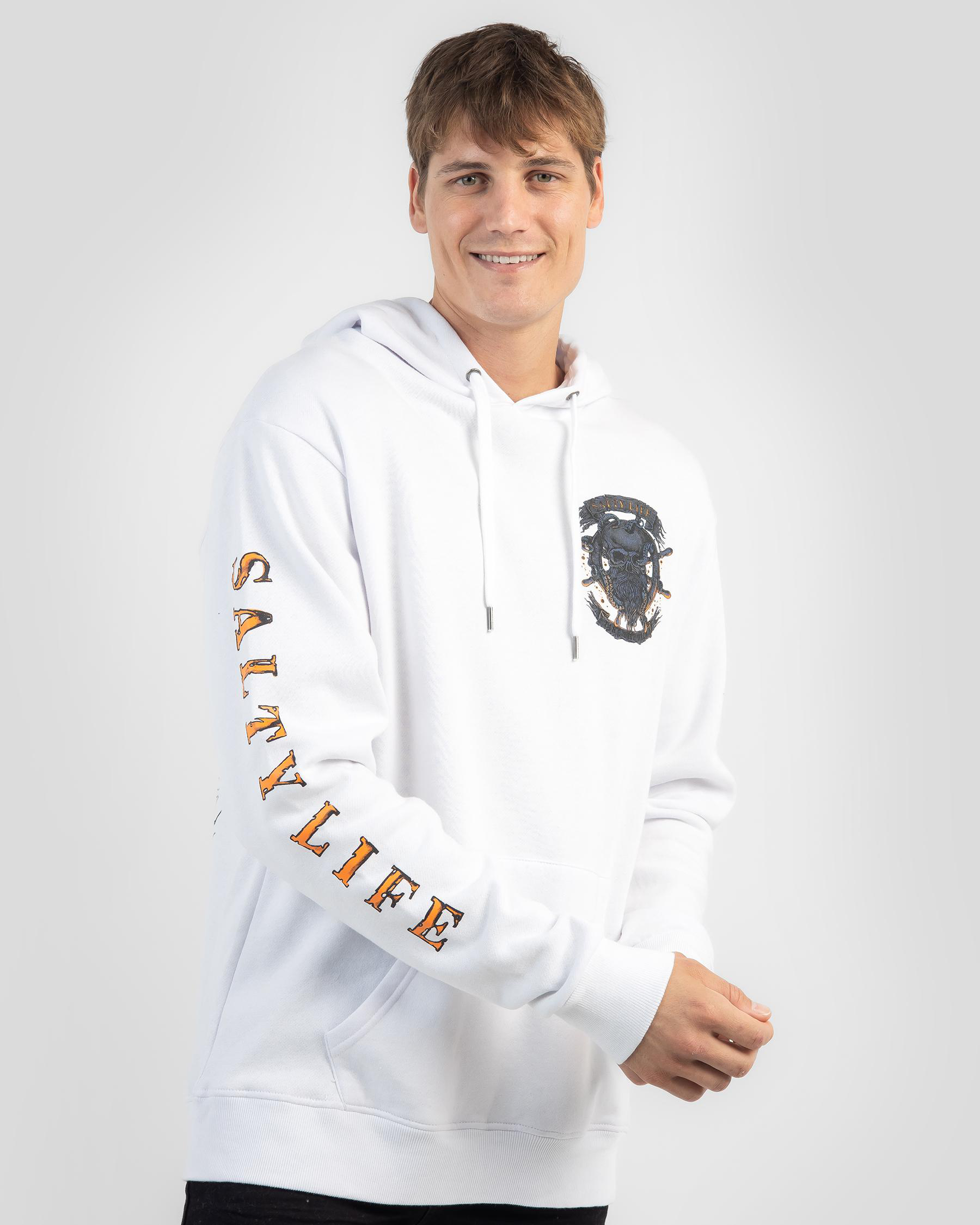 Shop Salty Life Sea Devil Hoodie In White - Fast Shipping & Easy ...