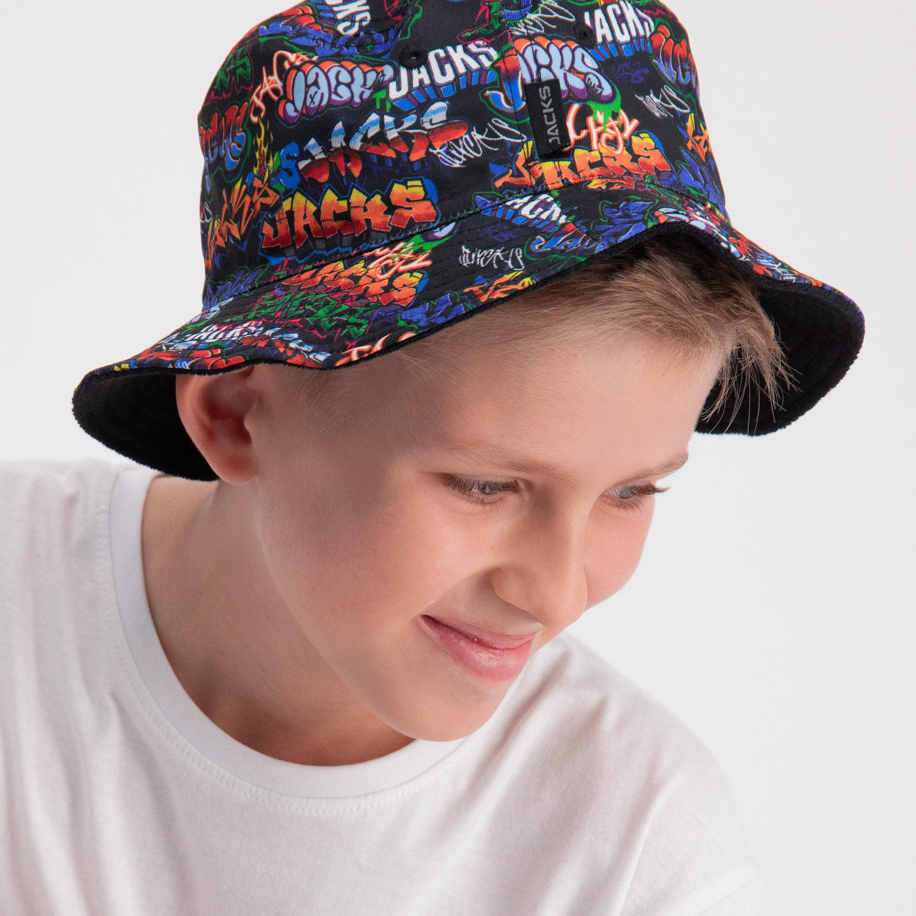 Shop Jacks Boys Spray Bucket Hat In Multi/black - Fast Shipping & Easy ...