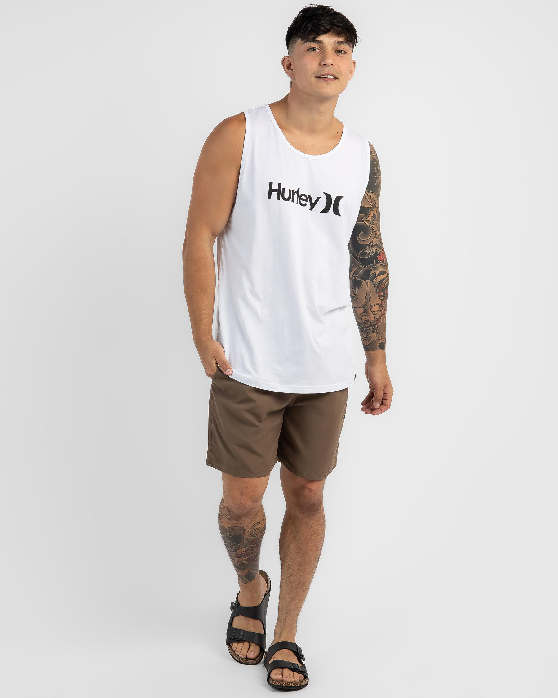 Shop Hurley Wash One and Only Solid Tank In White - Fast Shipping ...