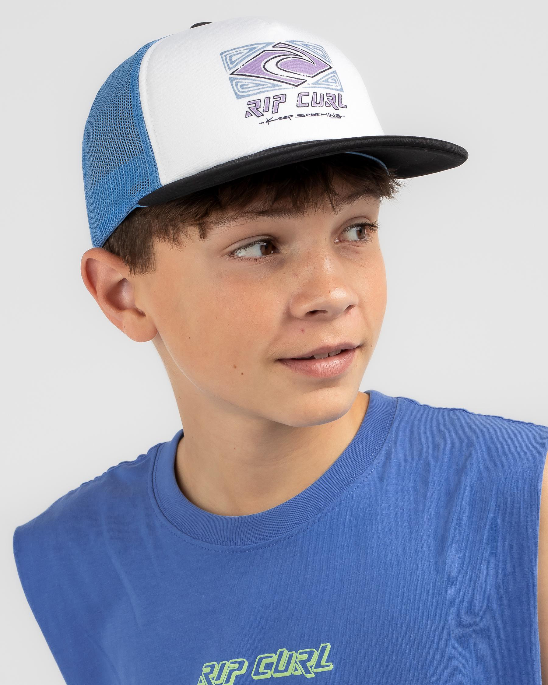Shop Rip Curl Boys' Pure Surf Trucker Cap In Light Blue - Fast Shipping ...