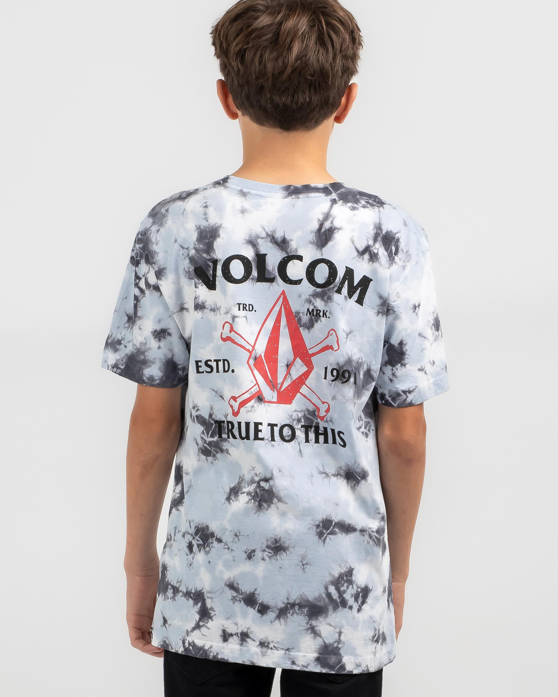 Shop Volcom Boys' Matey Dye T-Shirt In Artic Blue - Fast Shipping ...