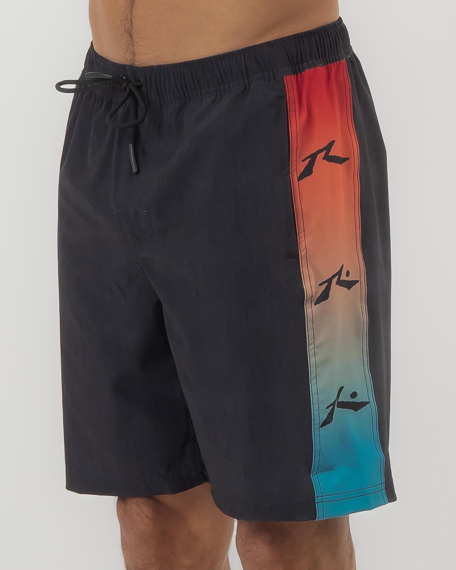 Shop Rusty Before Crowds Elastic Board Shorts In Charcoal - Fast ...