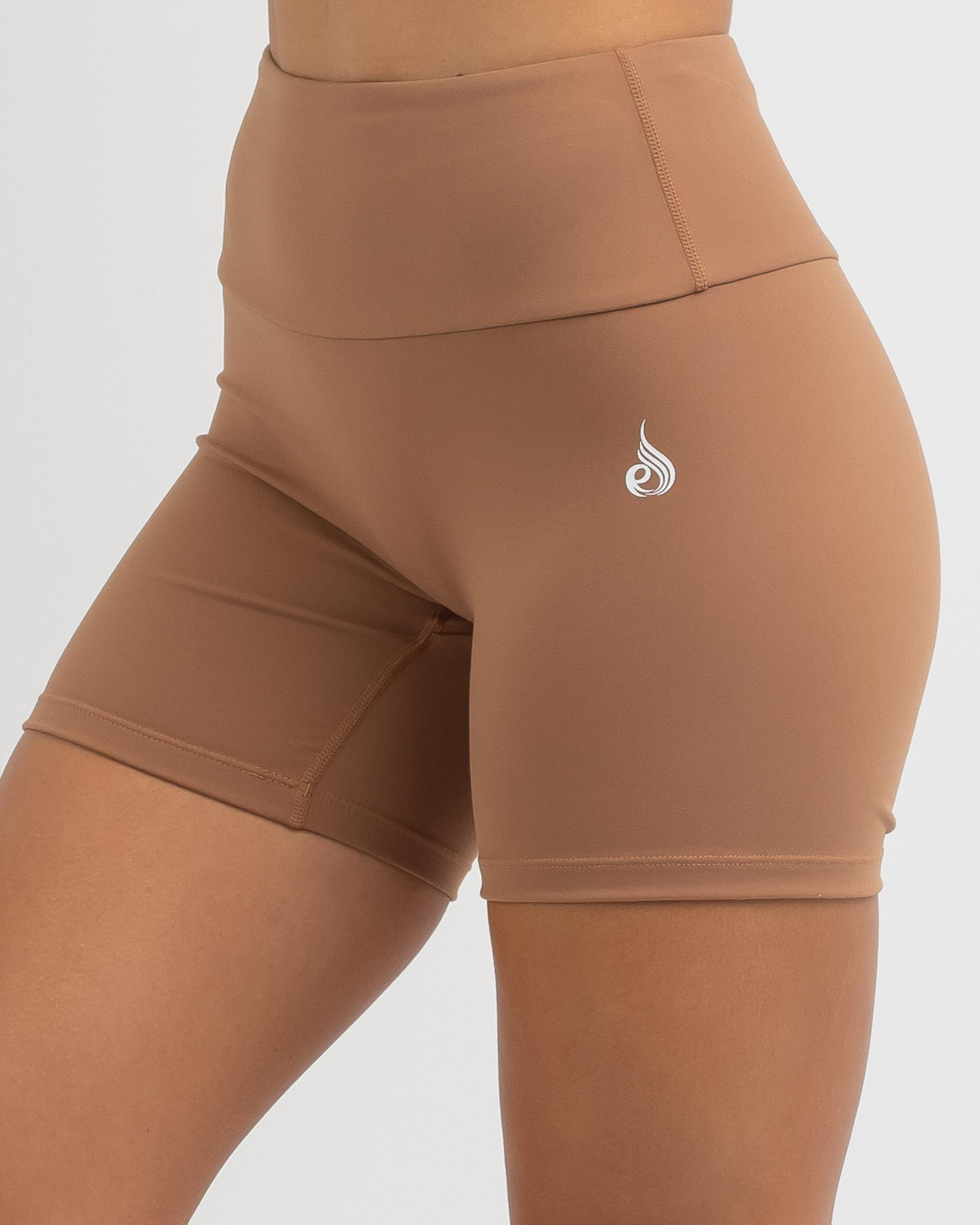 Shop Ryderwear Vital Mid Length Scrunch Bike Shorts In Mocha - Fast ...