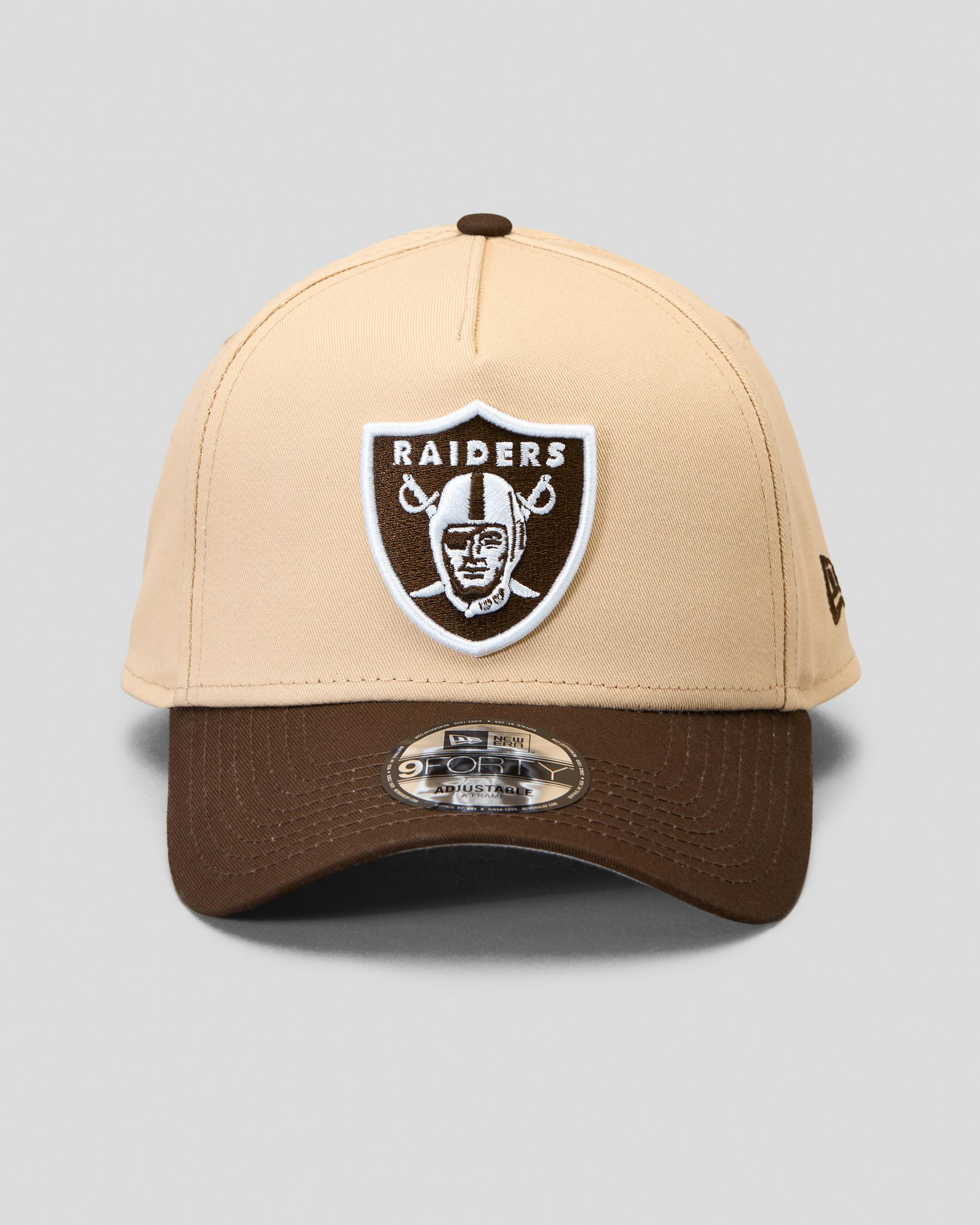 New Era Las Vegas Raider 9Forty A-Frame Snapback Cap In Oat Milk/walnut ...
