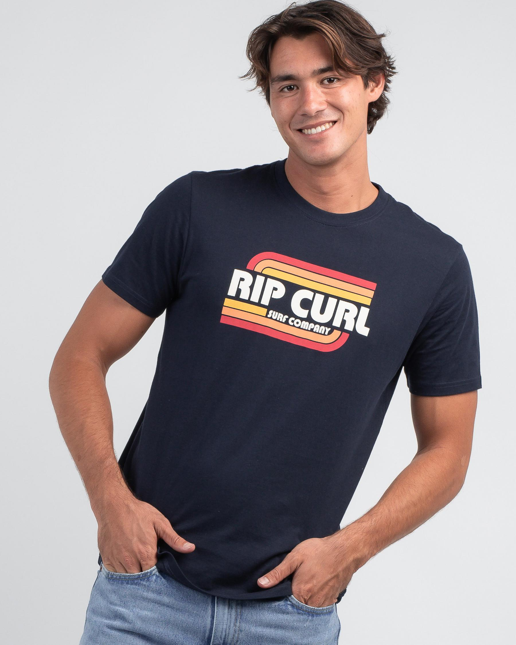 Shop Rip Curl Surf Revival Yeh Mumma T-Shirt In Navy - Fast Shipping ...