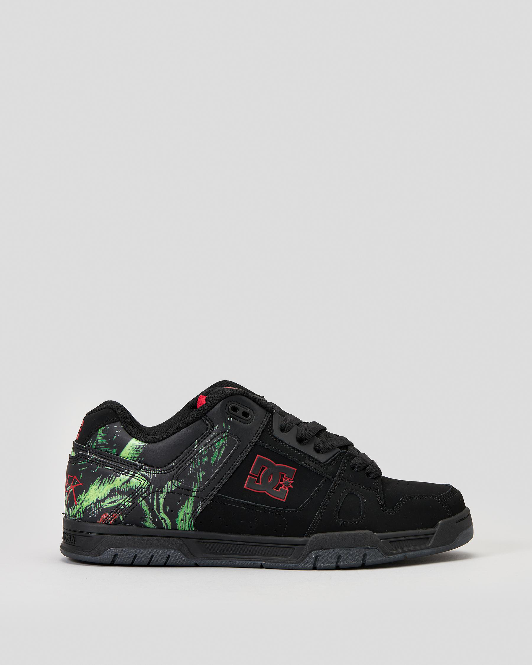 Shop DC Shoes Slayer Stag Shoes In Black/green/black - Fast Shipping ...