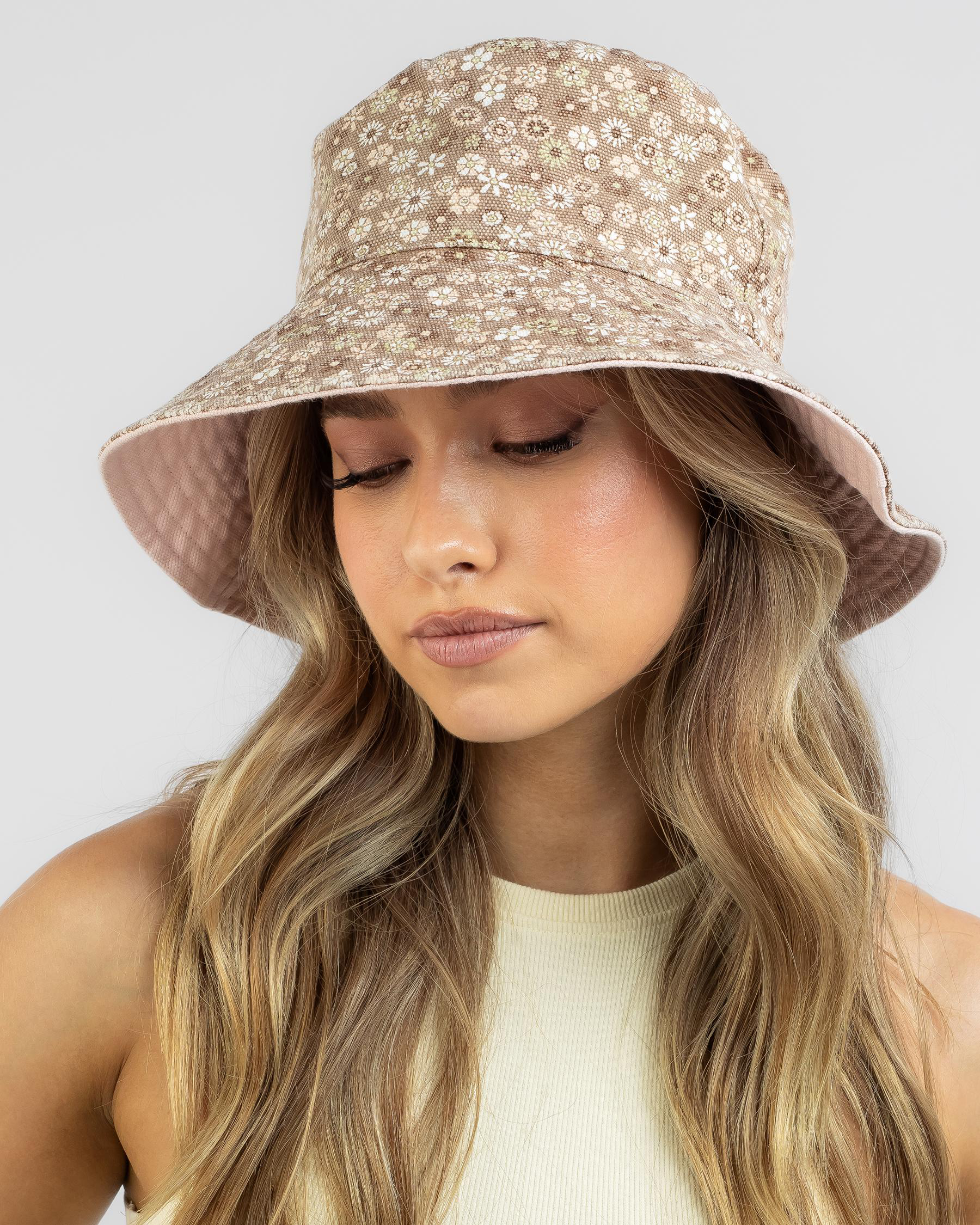 Shop Rusty Vacay Time Reversible Bucket Hat In Vintage Pink - Fast ...
