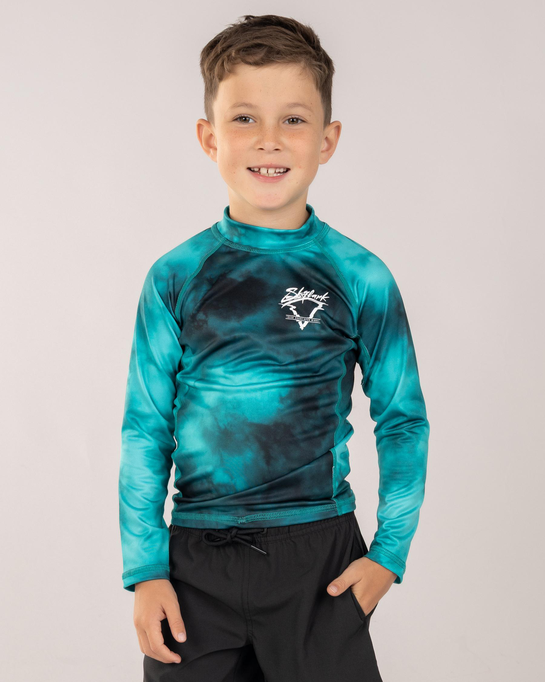 Shop Skylark Toddlers' Frequency Long Sleeve Rash Vest In Mint Mottle ...