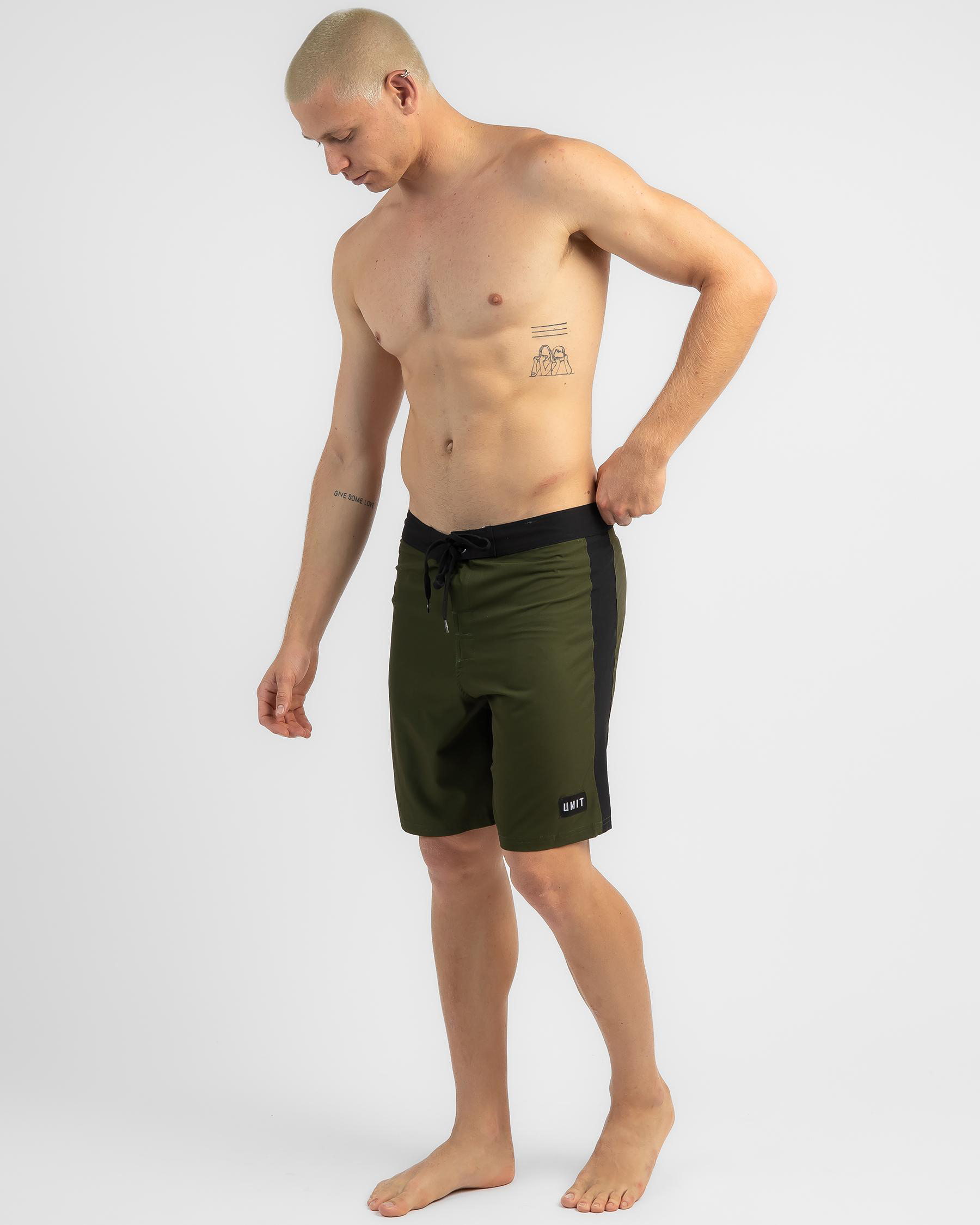 Shop Unit Cascade Board Shorts In Military - Fast Shipping & Easy ...