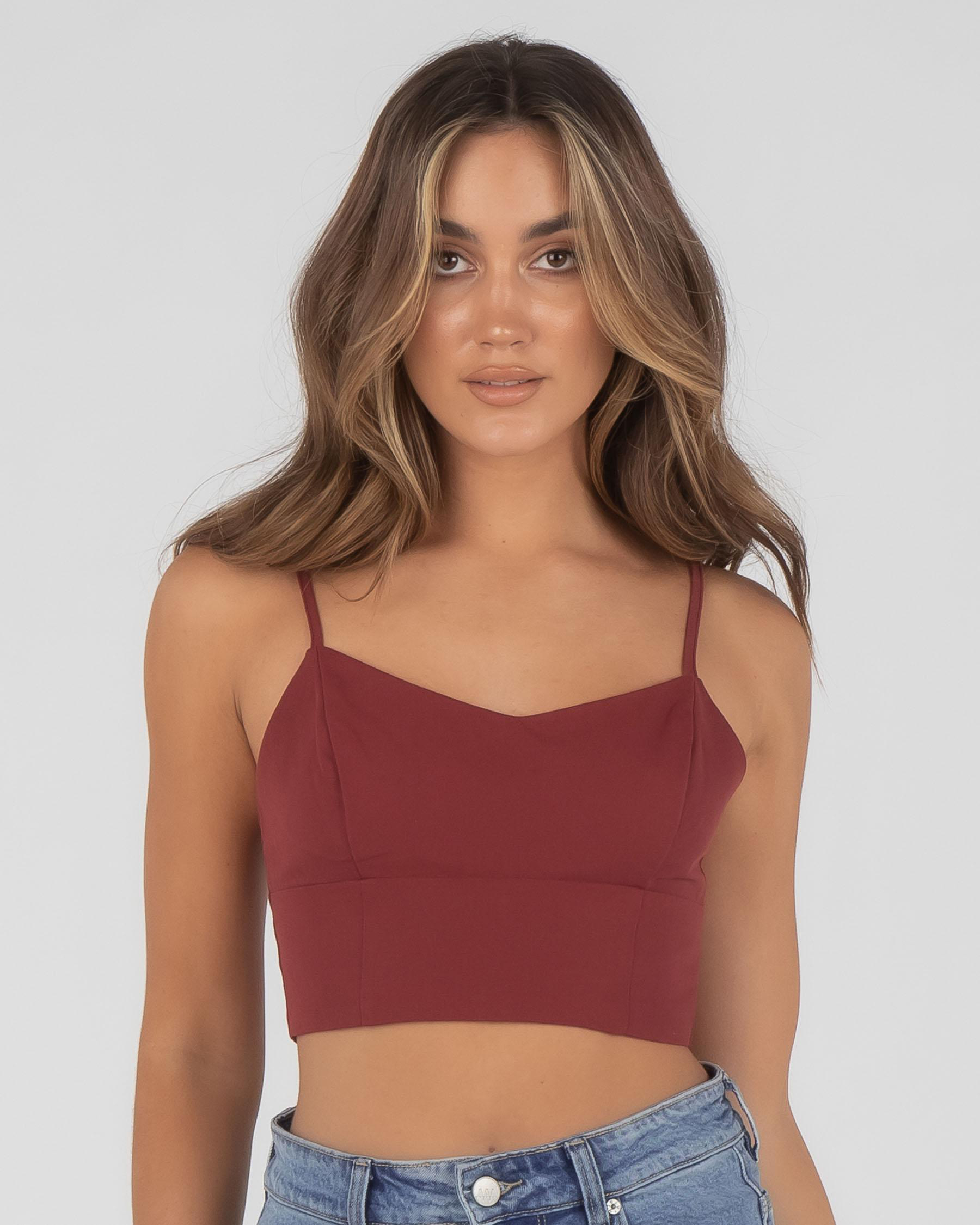 Shop Ava And Ever Raine Top In Berry - Fast Shipping & Easy Returns ...