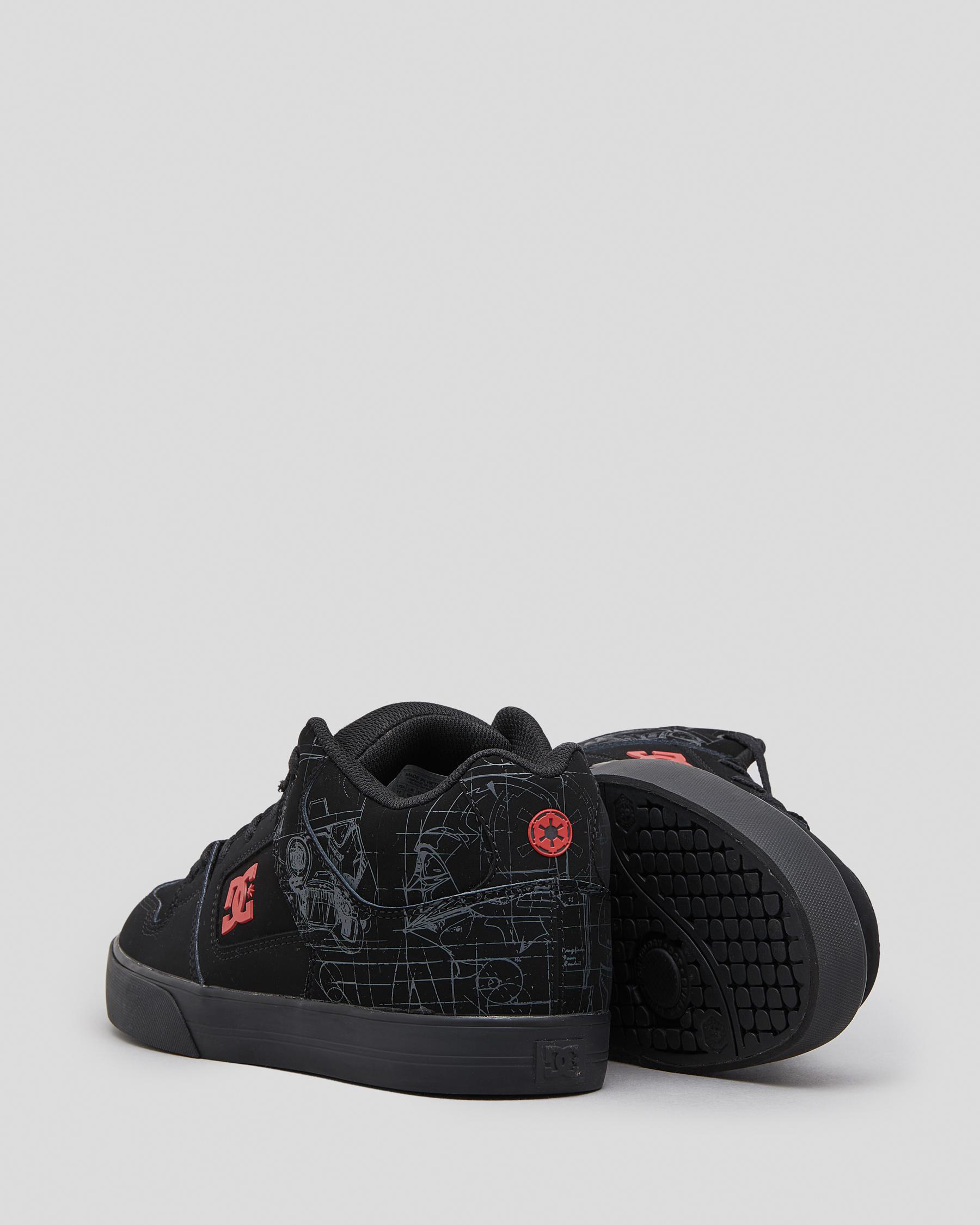 Shop DC Shoes Pure Mid Shoes In Black/red - Fast Shipping & Easy ...