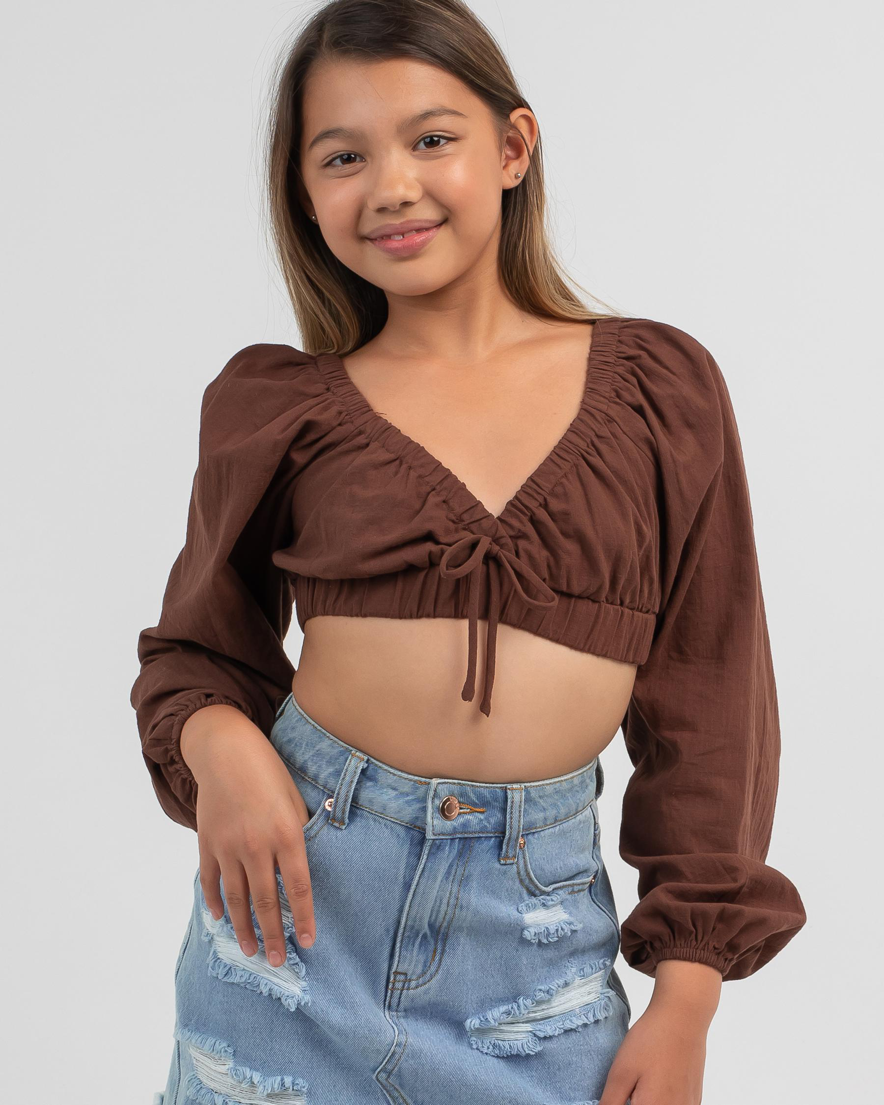 Shop Ava And Ever Girls' Indigo Top In Chocolate - Fast Shipping & Easy Returns - City Beach ...