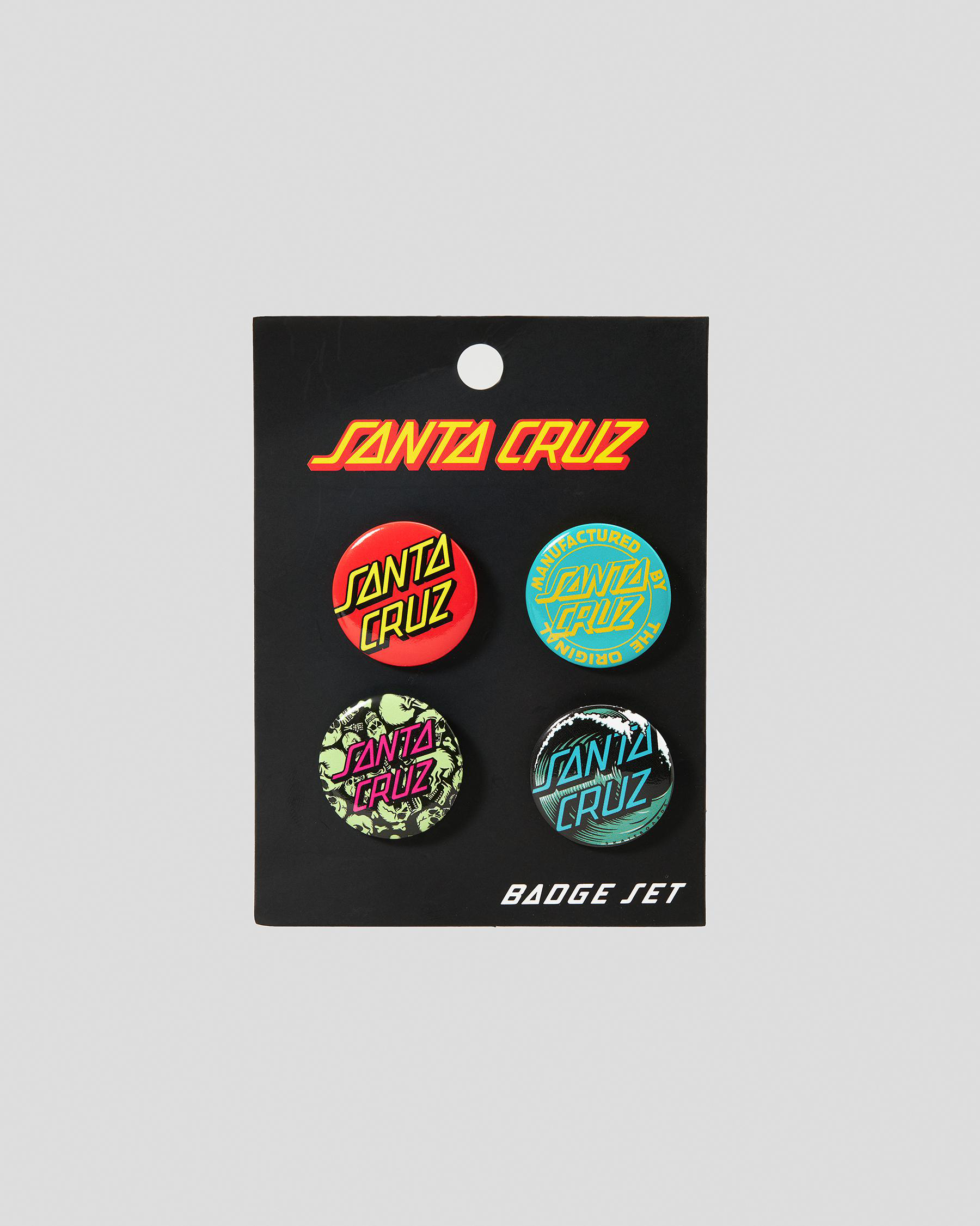Shop Santa Cruz Multi Logo Badge Set In Multi - Fast Shipping & Easy ...