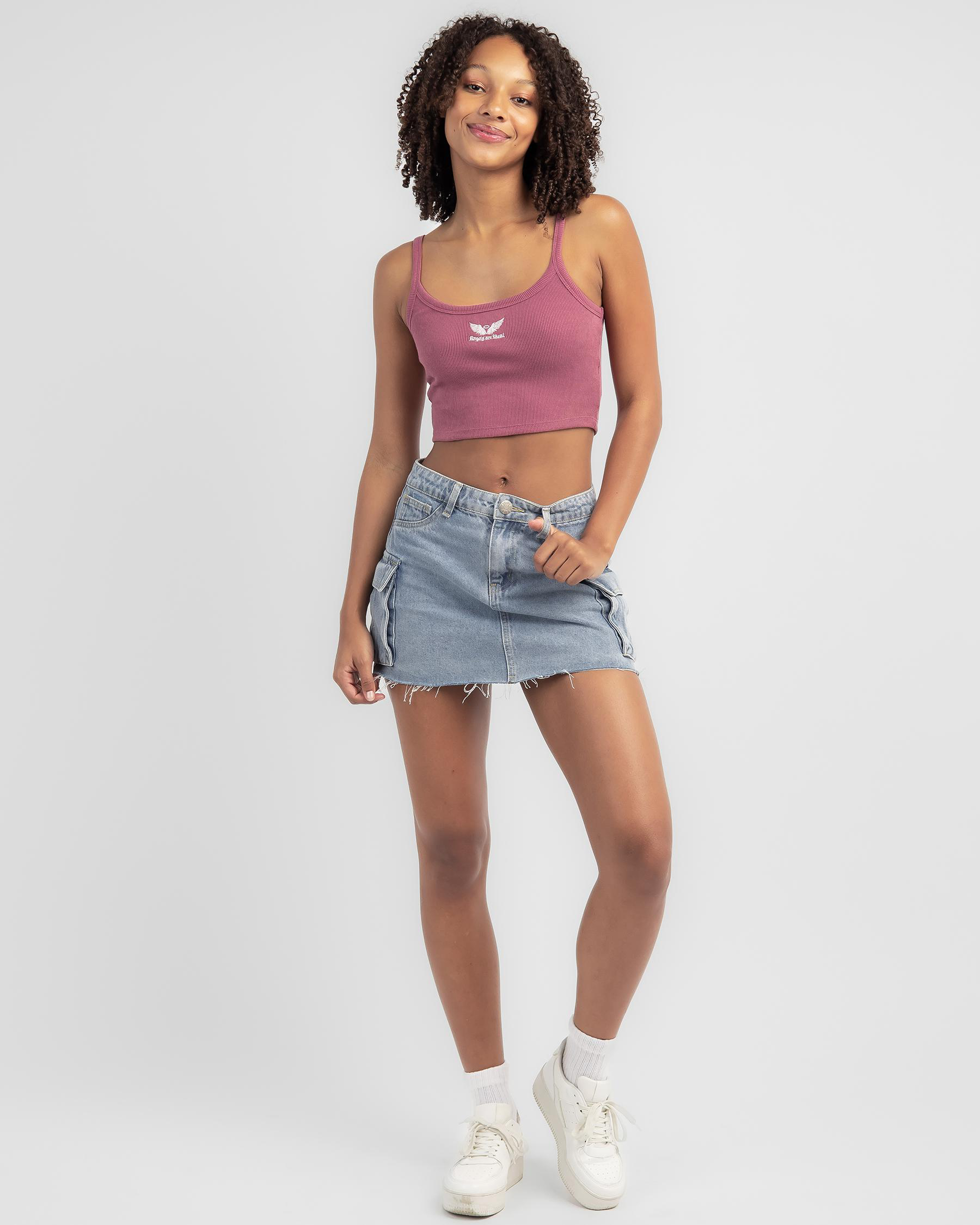 Shop Mooloola Real Angel Singlet In Rose Wine - Fast Shipping & Easy ...