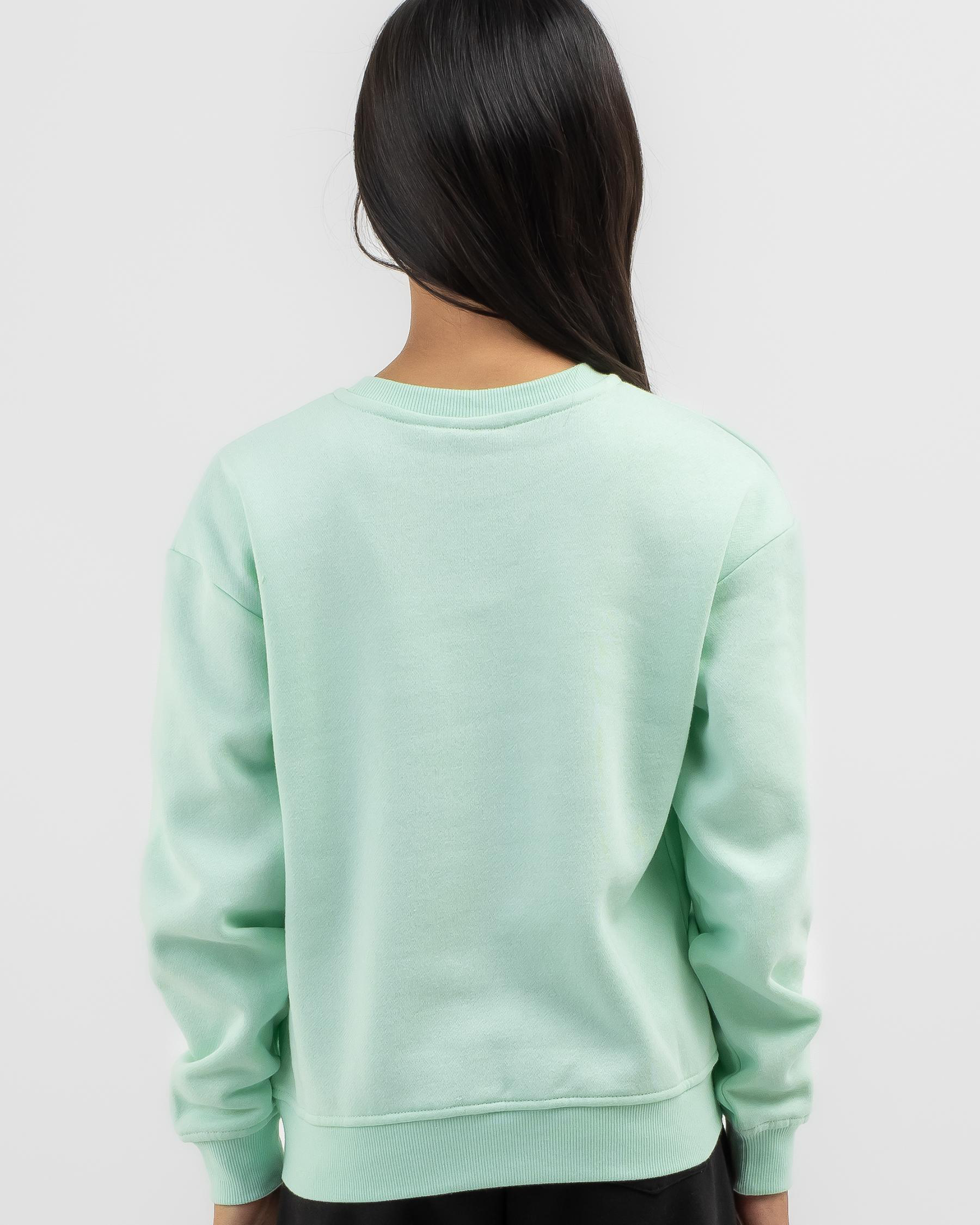 Shop Santa Cruz Girls' Stack Strip Block Front Sweater In Mist - Fast ...