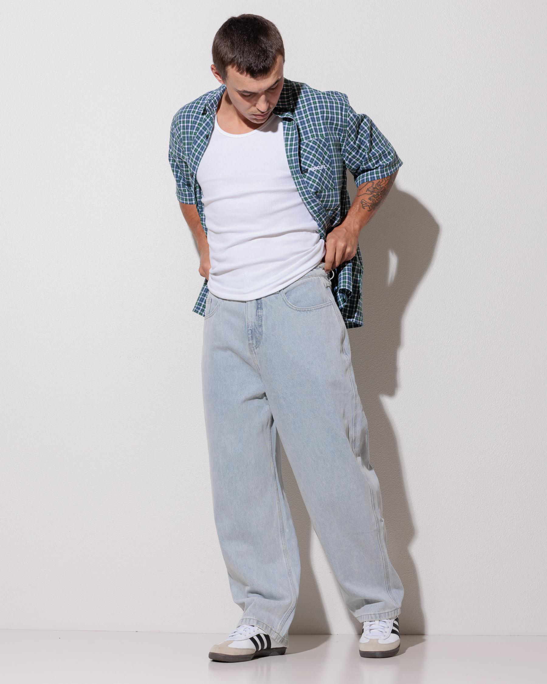 Rip Curl Medina Rip Script Denim Jeans In Bleached Blue - FREE ...