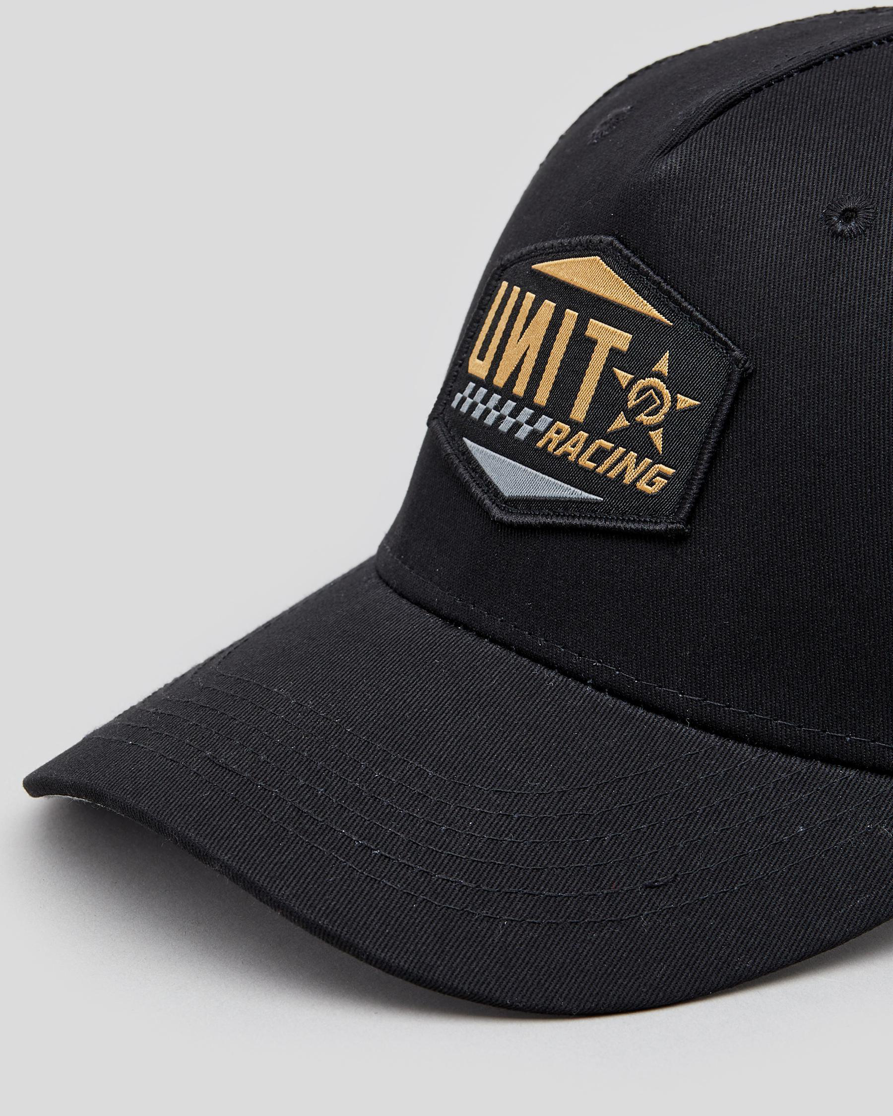 Unit Racing Curve Peak Trucker Snapback Cap In Black - Fast Shipping ...