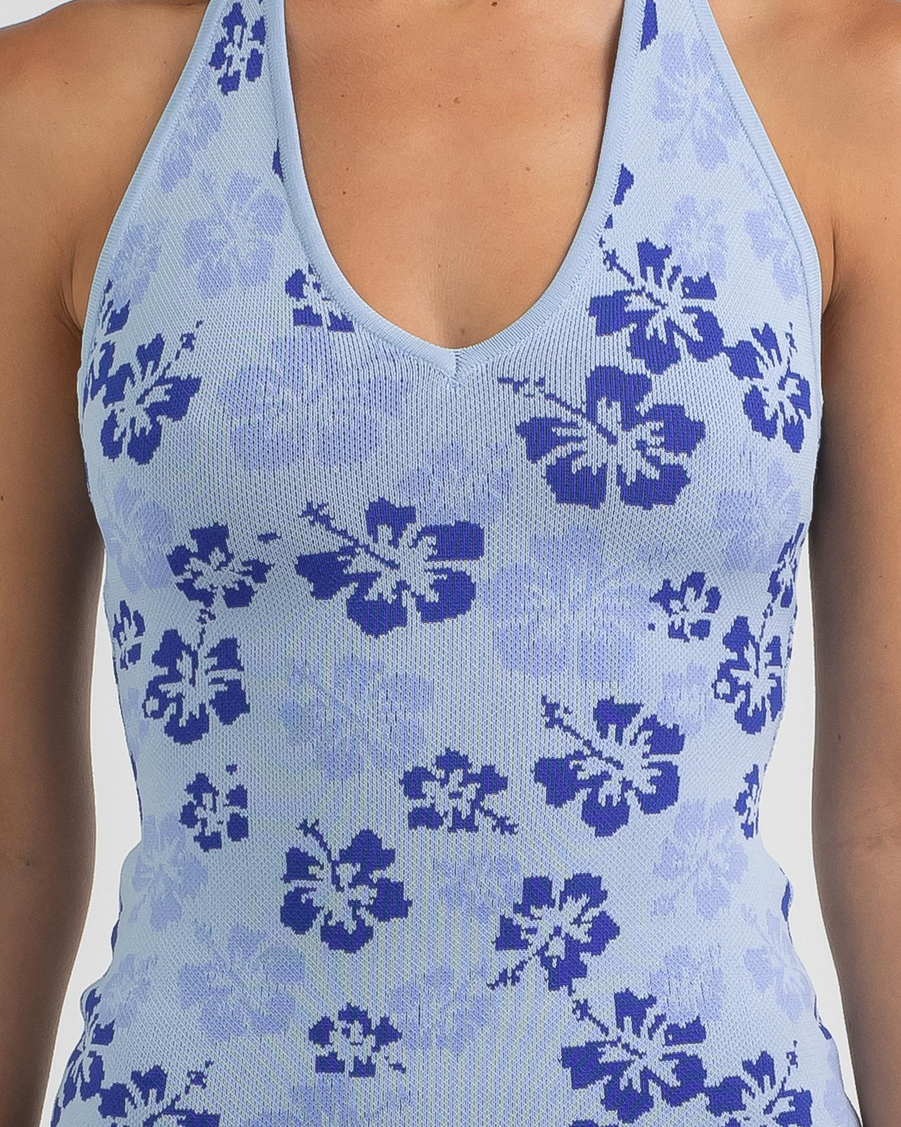 Shop Mooloola Theodora Dress In Blue Hibiscus - Fast Shipping & Easy ...